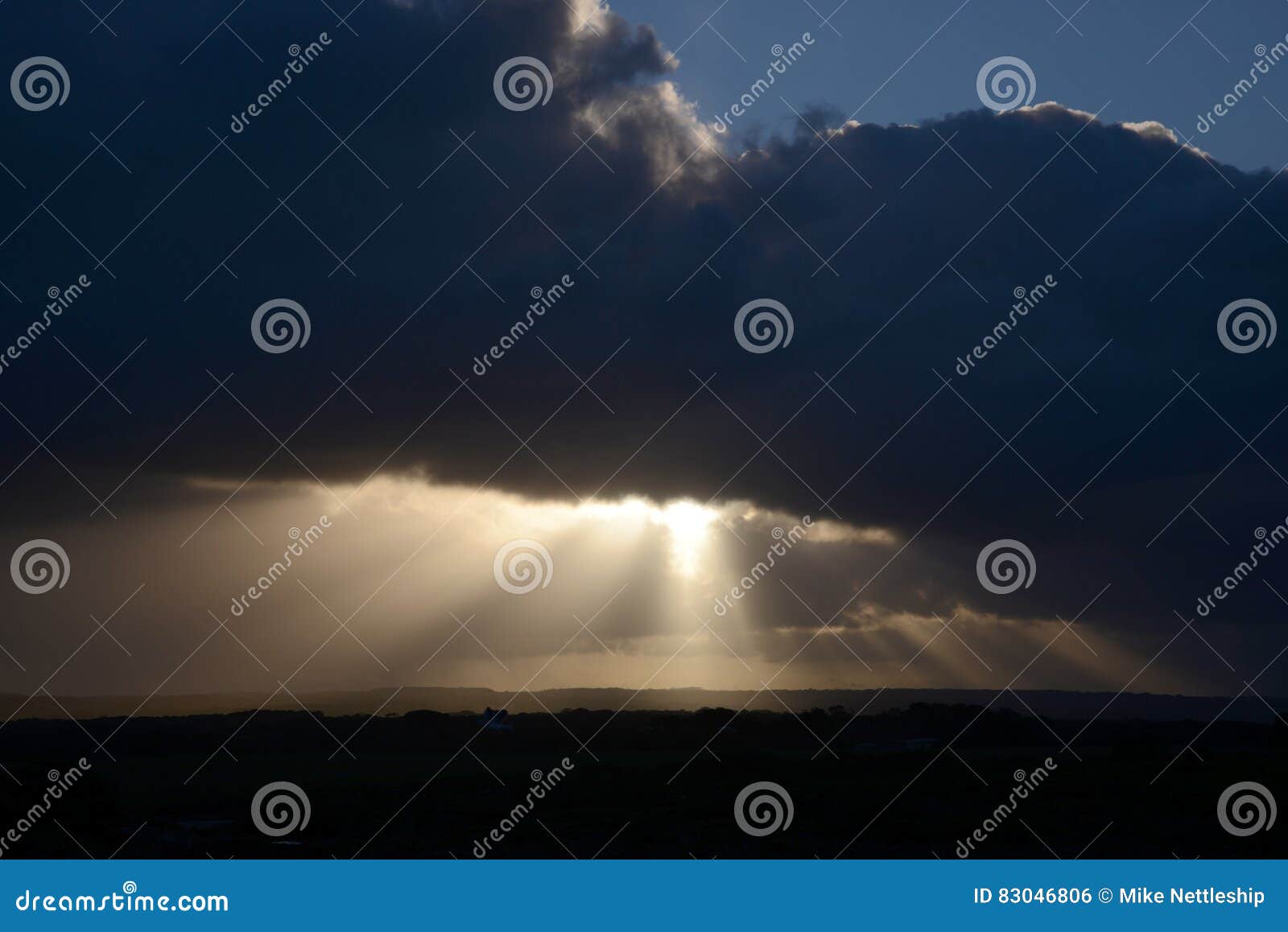 Crepuscular rays stock photo. Image of rain, victoria - 83046806
