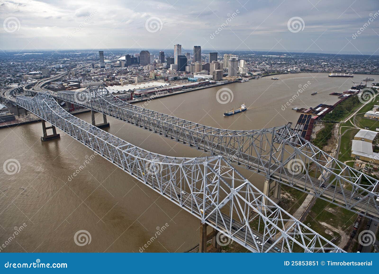 Crescent City Connection stock image. Image of muddy - 25853851