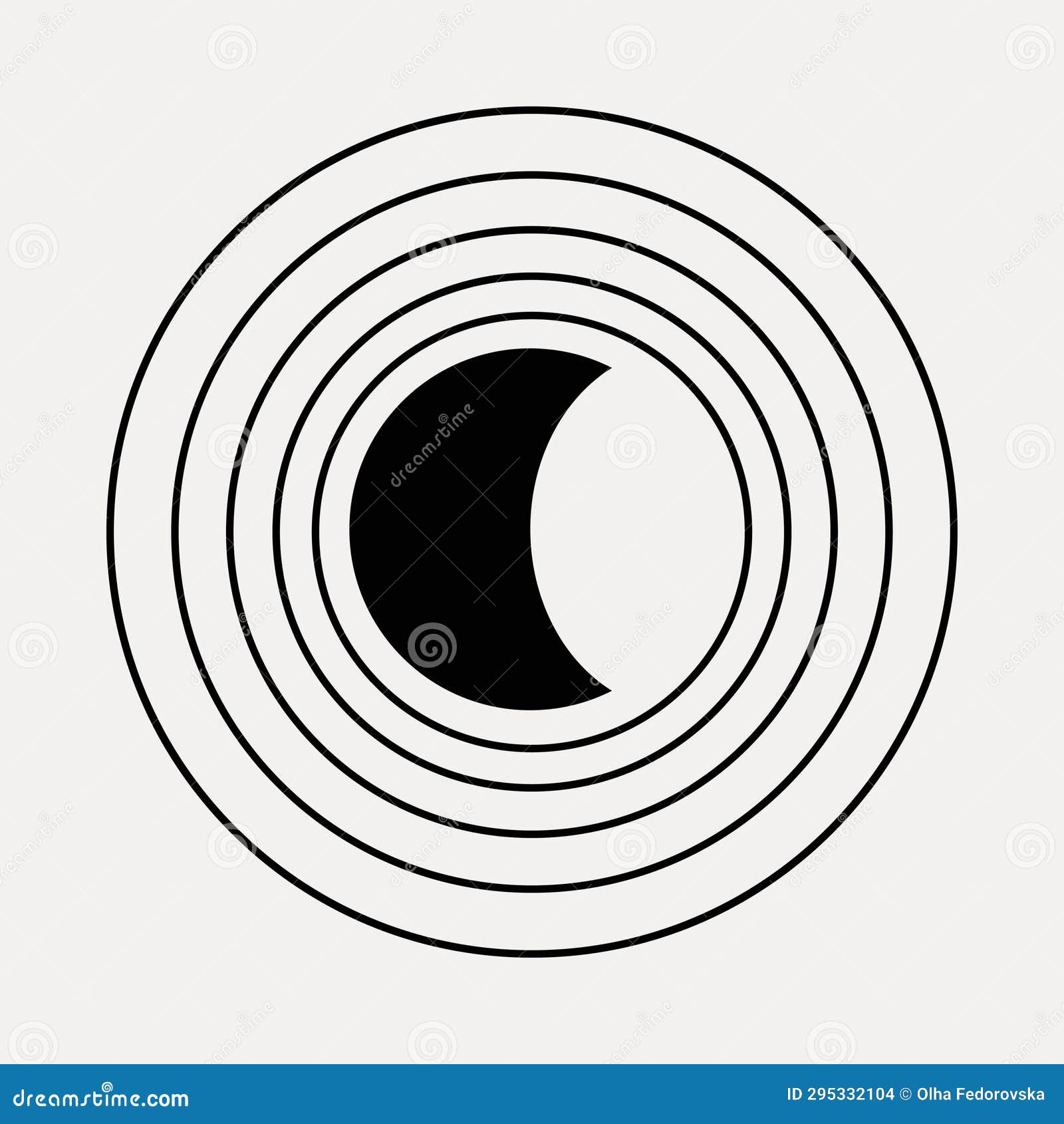 Crescent, Concentric Circles. Abstract Minimalistic Clean and Simple ...