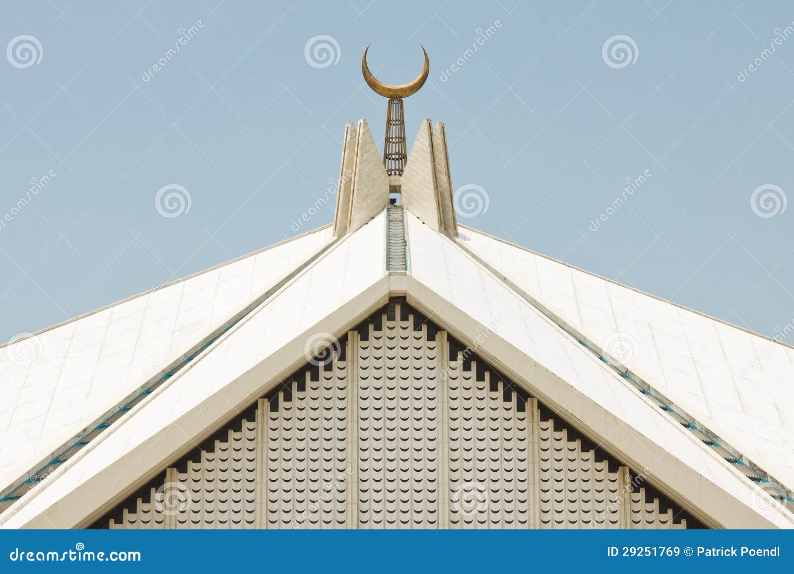 Crescent at Faisal Mosque, Islamabad, Pakistan Stock Image - Image of ...