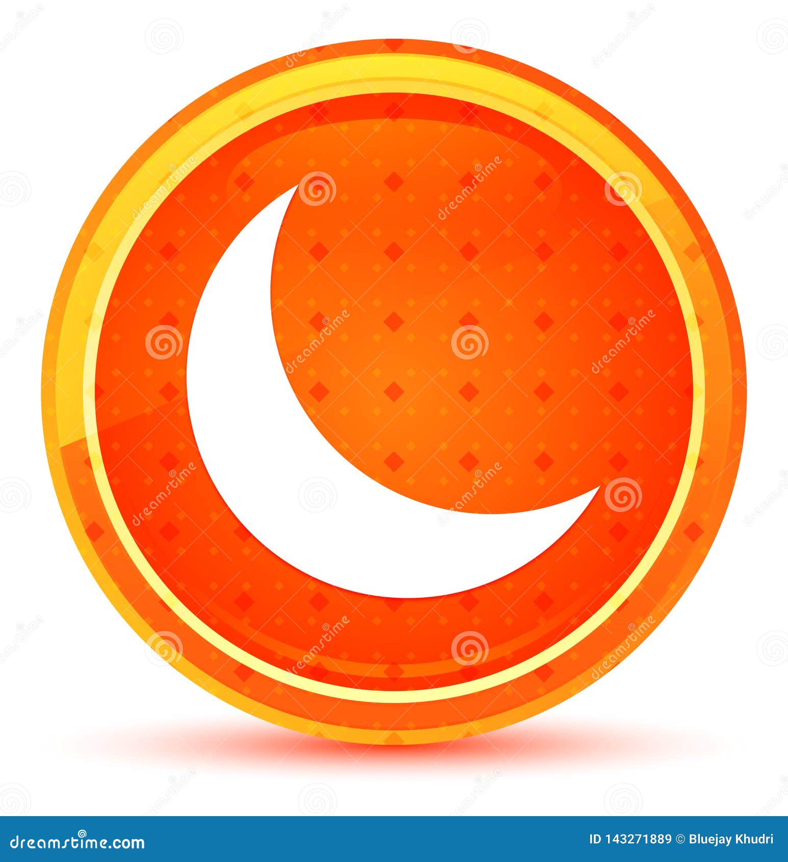 Orange Crescent Basic Simple Shapes Isolated On White Background ...