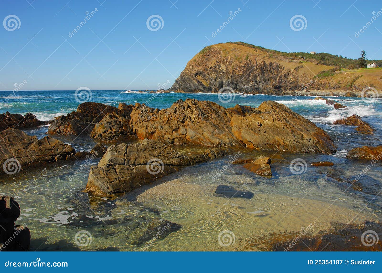 Crescent Head coastline stock image. Image of rocky, coastal - 25354187