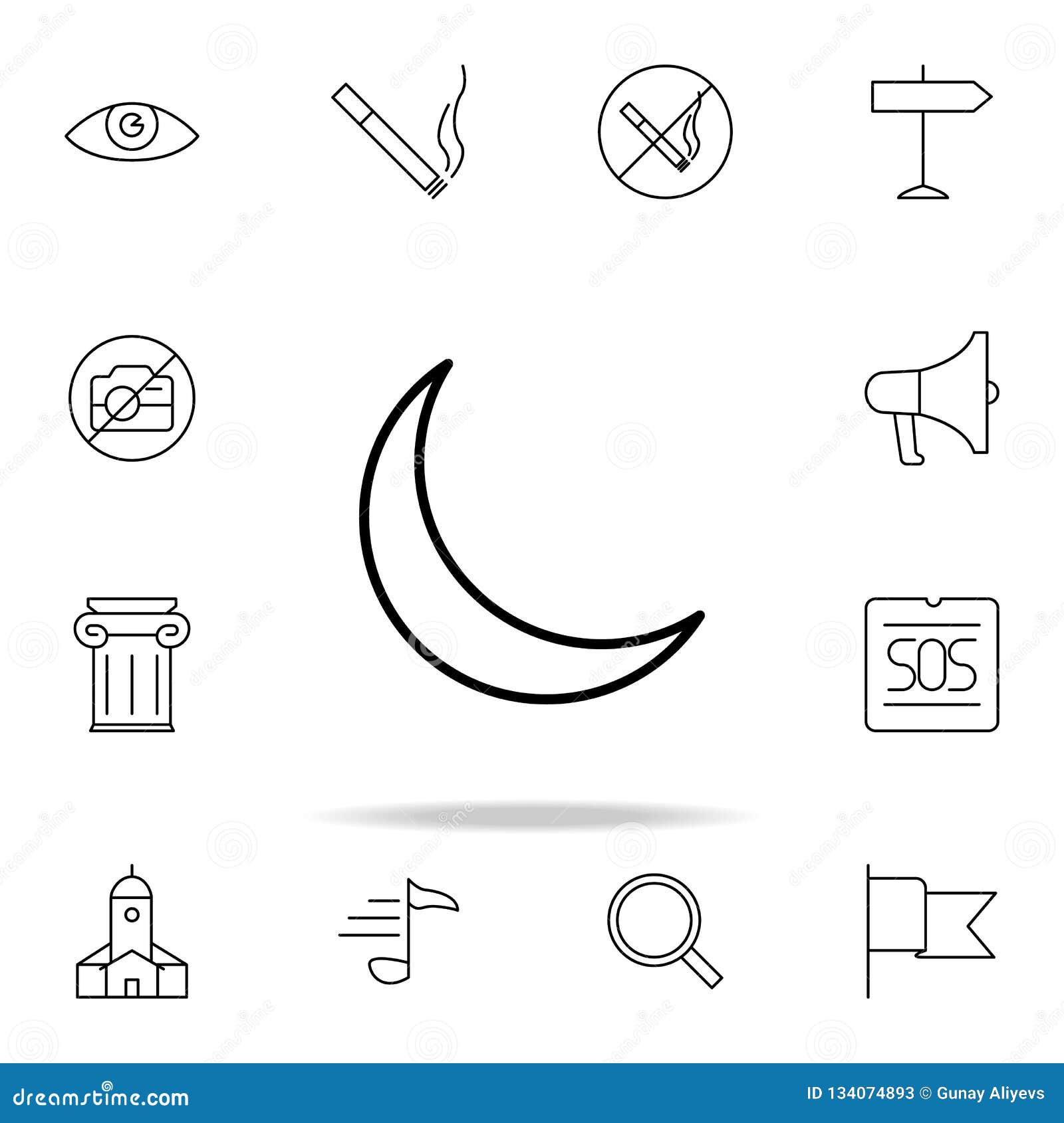 Crescent Icon. Element of Simple Icon for Websites, Web Design, Mobile ...
