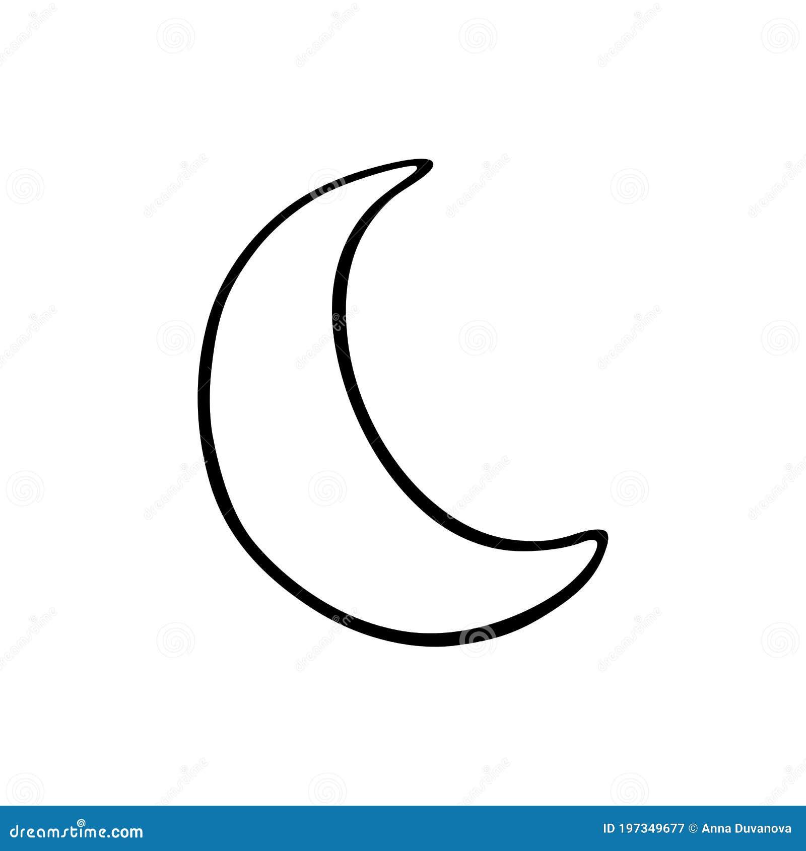 Crescent Isolated on White. Stock Vector - Illustration of night ...