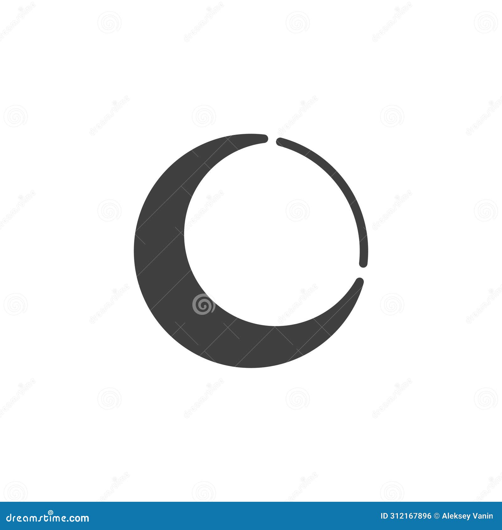 Crescent Lunar Phase Vector Icon Stock Vector - Illustration of flat ...
