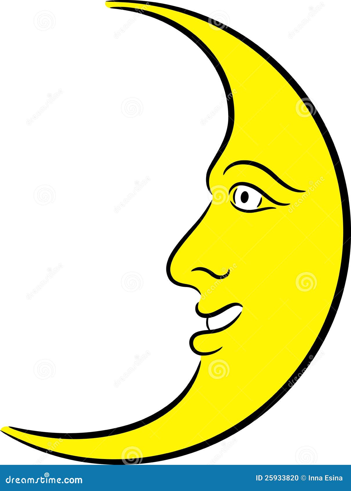 Crescent moon stock vector. Illustration of lunar, meteorology - 25933820