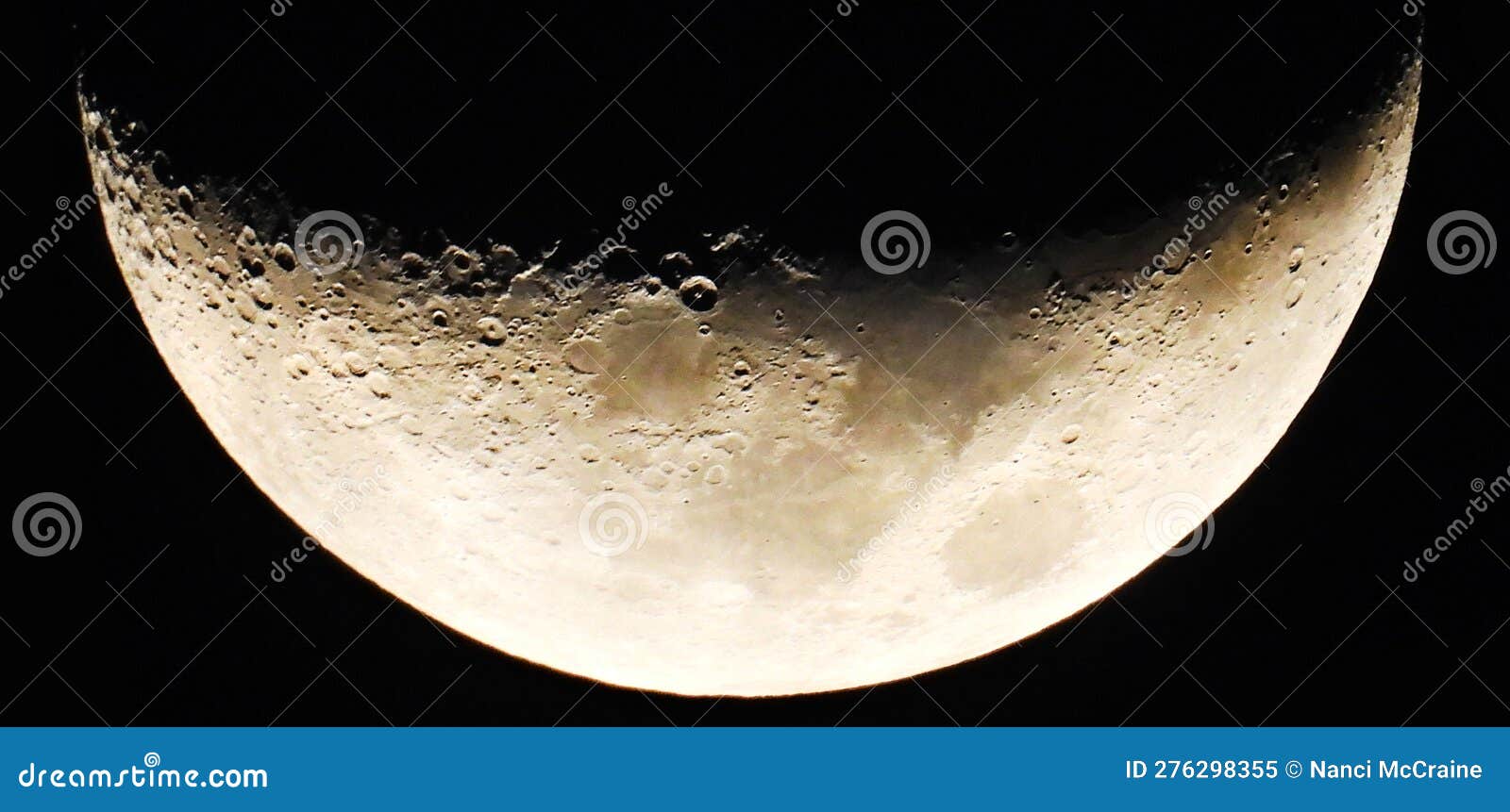 Crescent Moon Horizontal Banner Image Stock Image - Image of astronauts ...