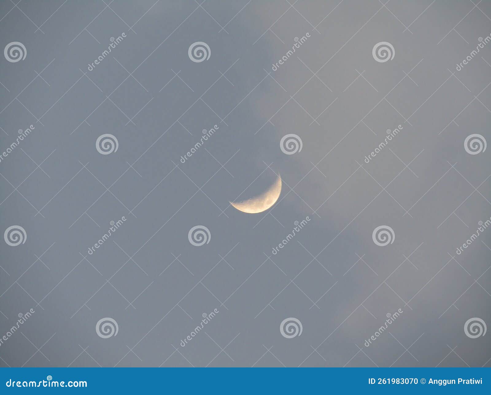 Crescent Moon in the Afternoon Stock Photo - Image of moon, crescent ...