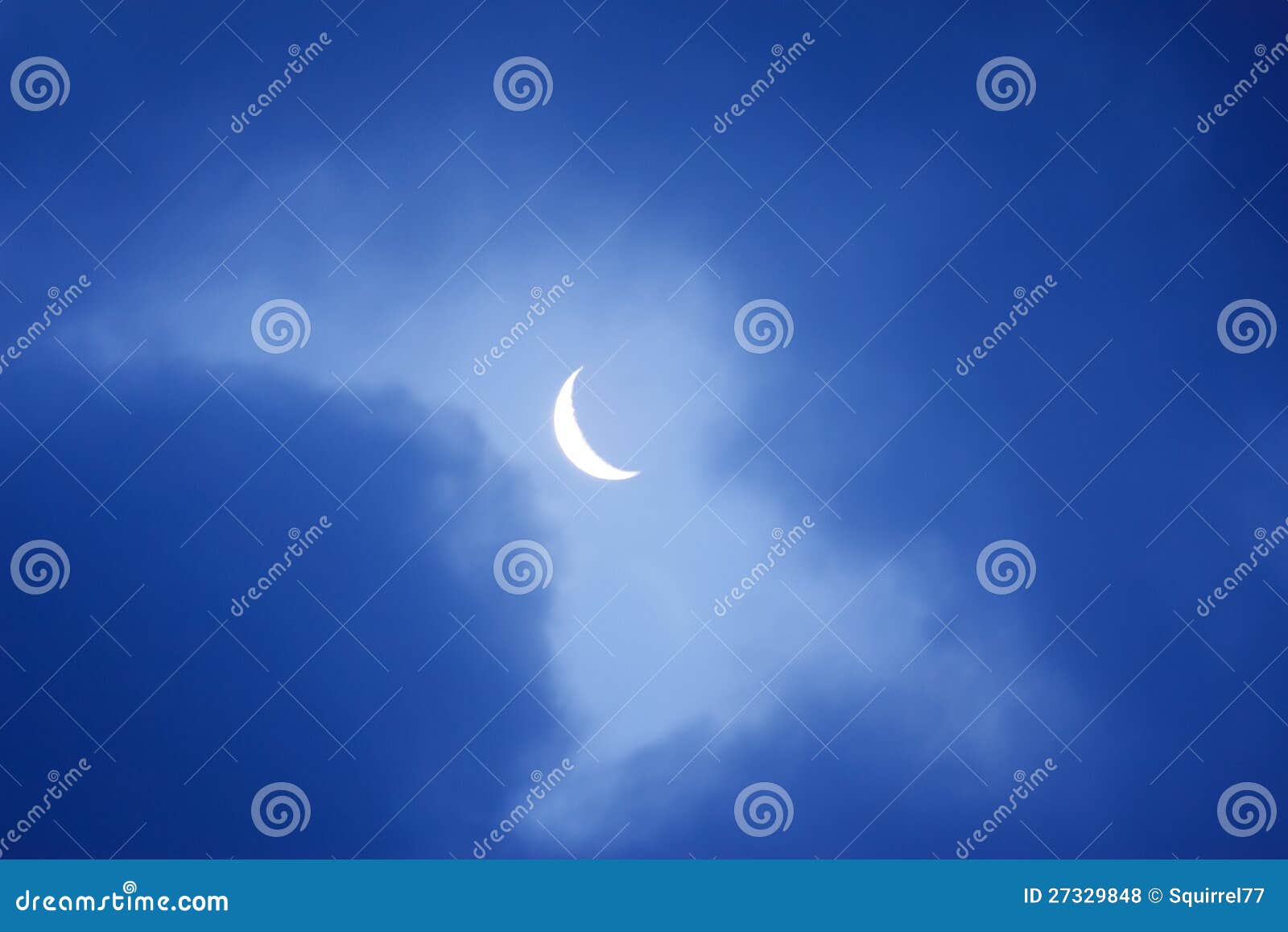 Crescent Moon Against Blue Sky Stock Photo - Image of tranquil ...