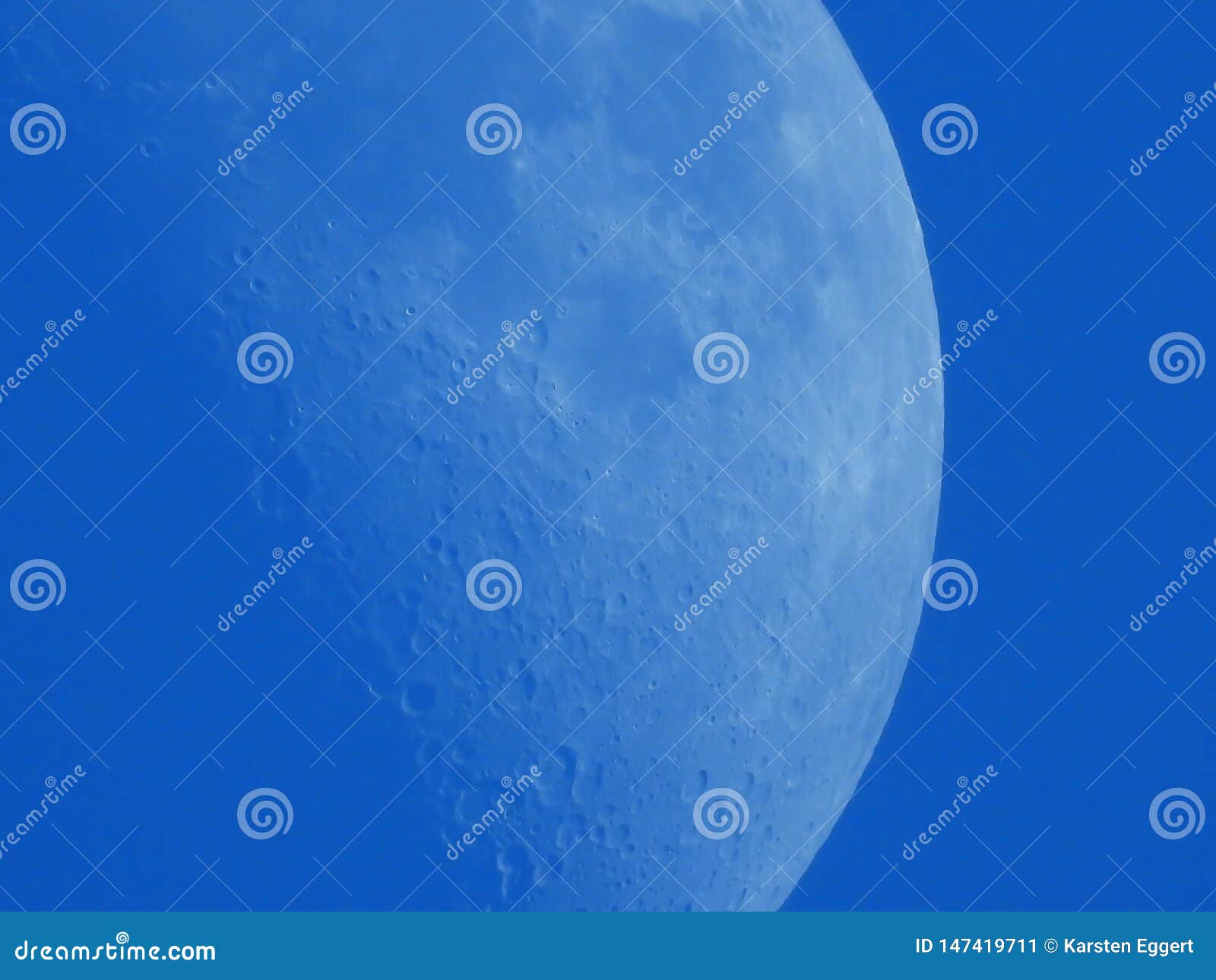 Crescent Moon in the Blue Afternoon Sky Stock Image - Image of daytime ...