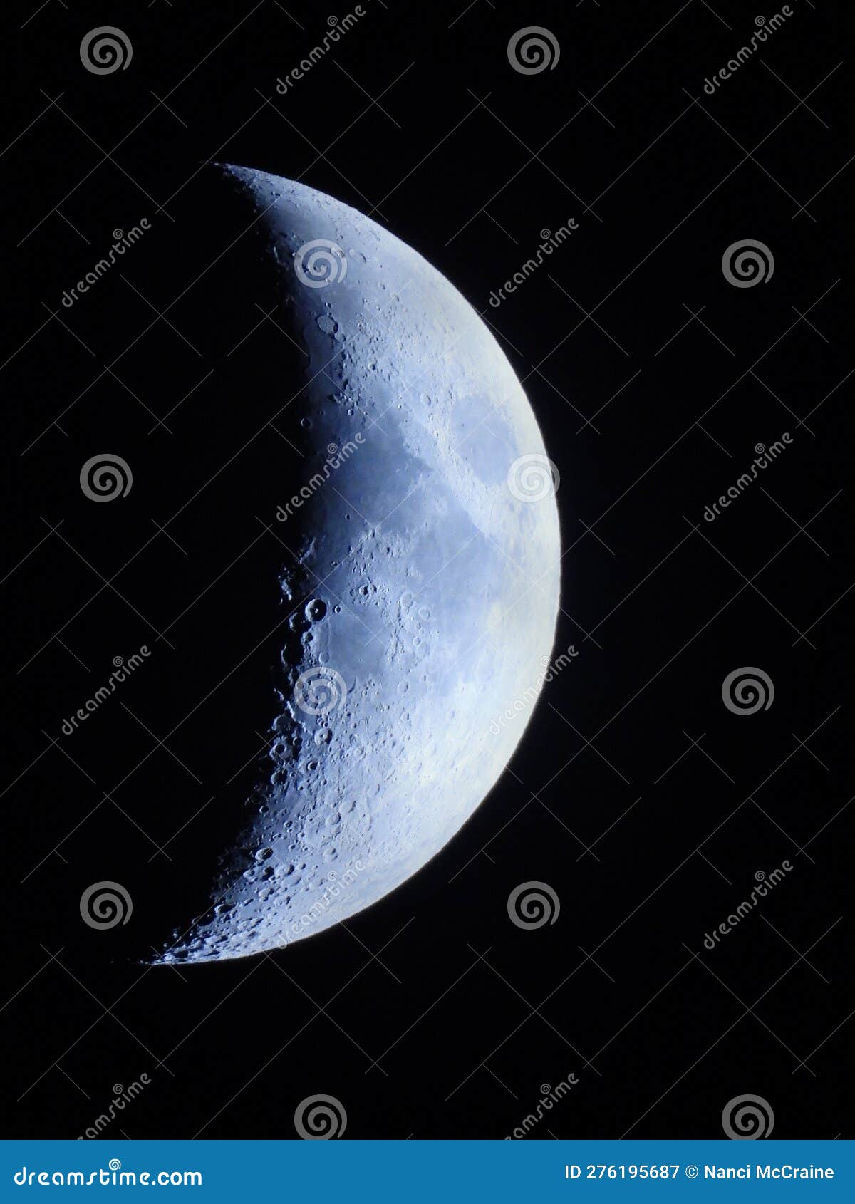 Crescent Moon in Shades of Blue Stock Image - Image of crescent ...
