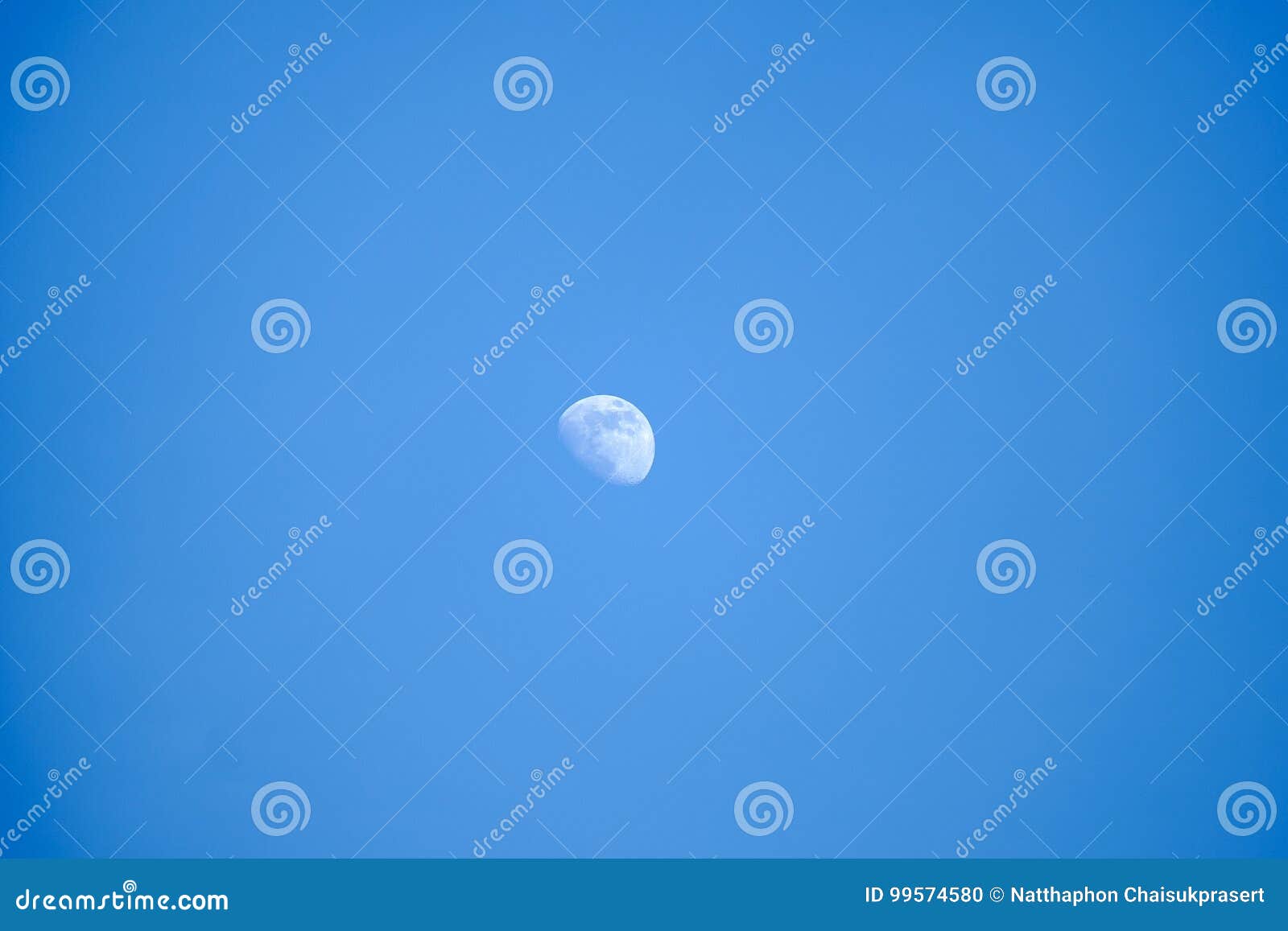 Crescent Moon with Blue Sky Stock Photo - Image of light, satellite ...