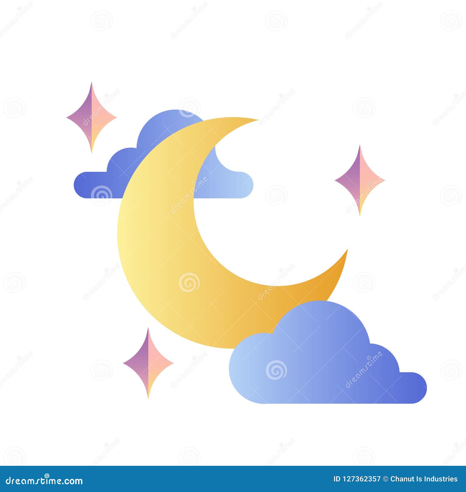Moon gradient illustration stock vector. Illustration of lunar - 127362357