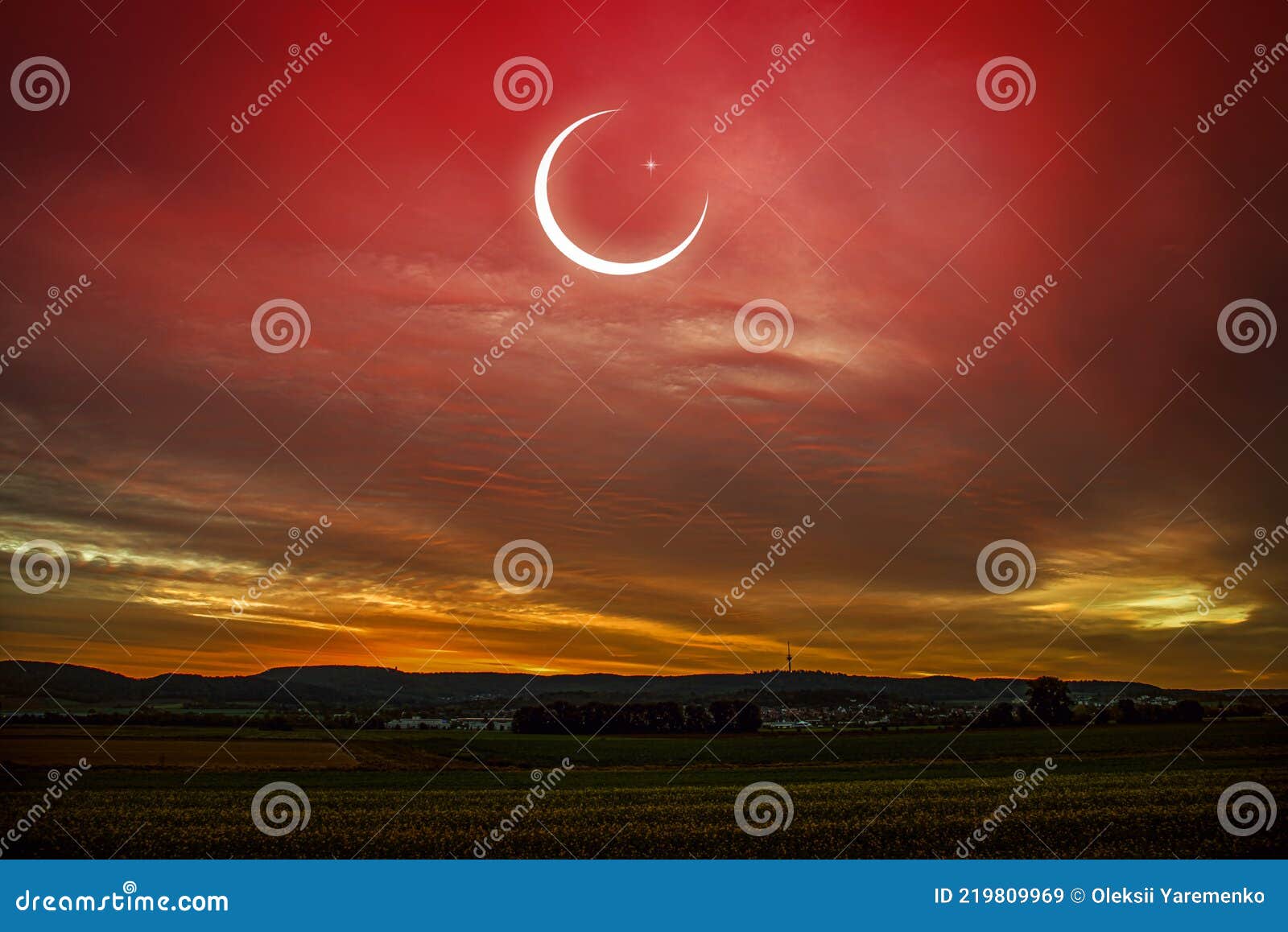 Crescent moon stock image. Image of abstract, freedom - 219809969