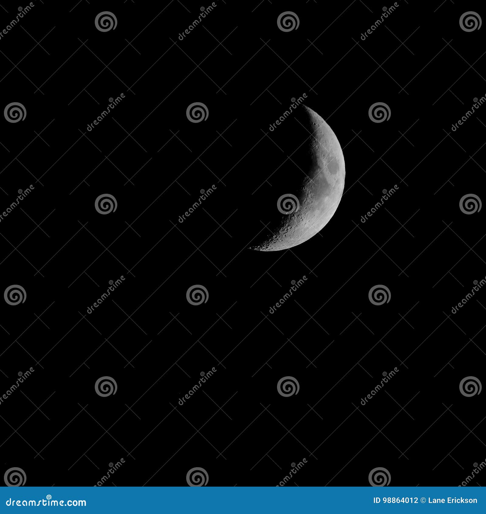 Crescent Moon in Dark Night Sky Stock Photo - Image of planet, full ...