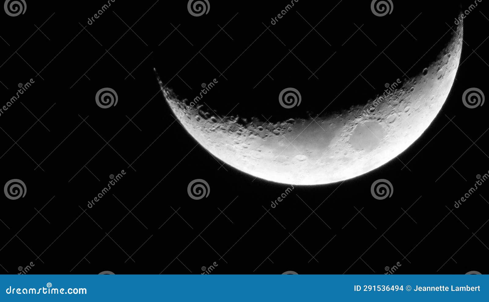 Crescent Moon in Dark Sky with Black Copy Space Stock Photo - Image of ...