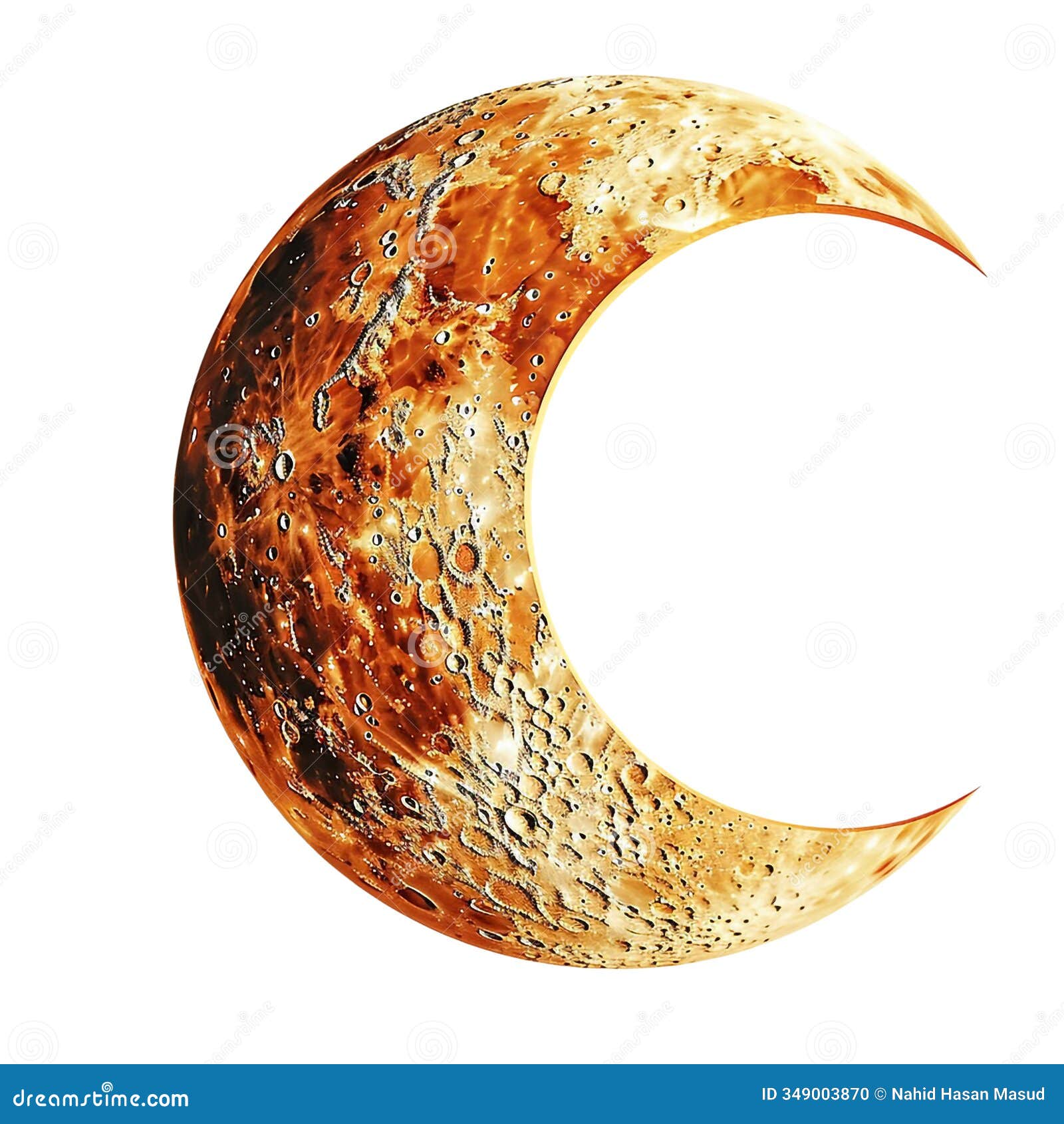 Crescent Moon with Detailed Surface Stock Illustration - Illustration ...
