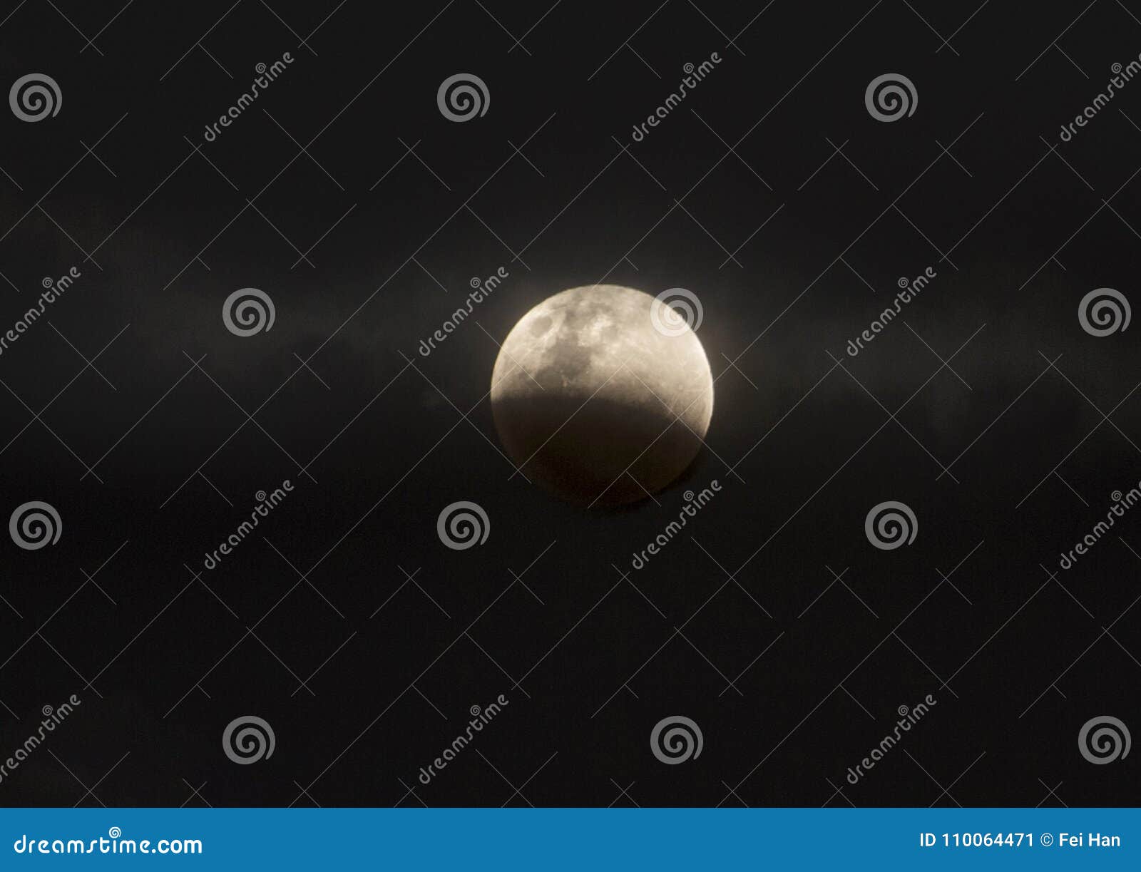 Crescent Moon in Eclipse of Moon Stock Image - Image of cloud ...