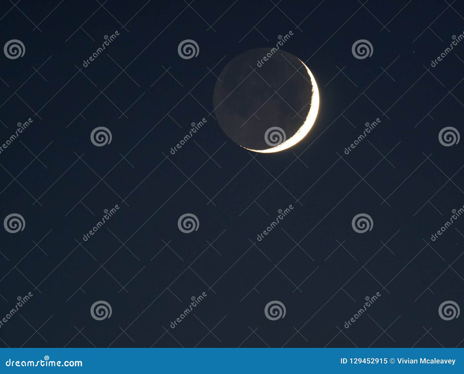 Crescent moon stock image. Image of moon, skies, faint - 129452915