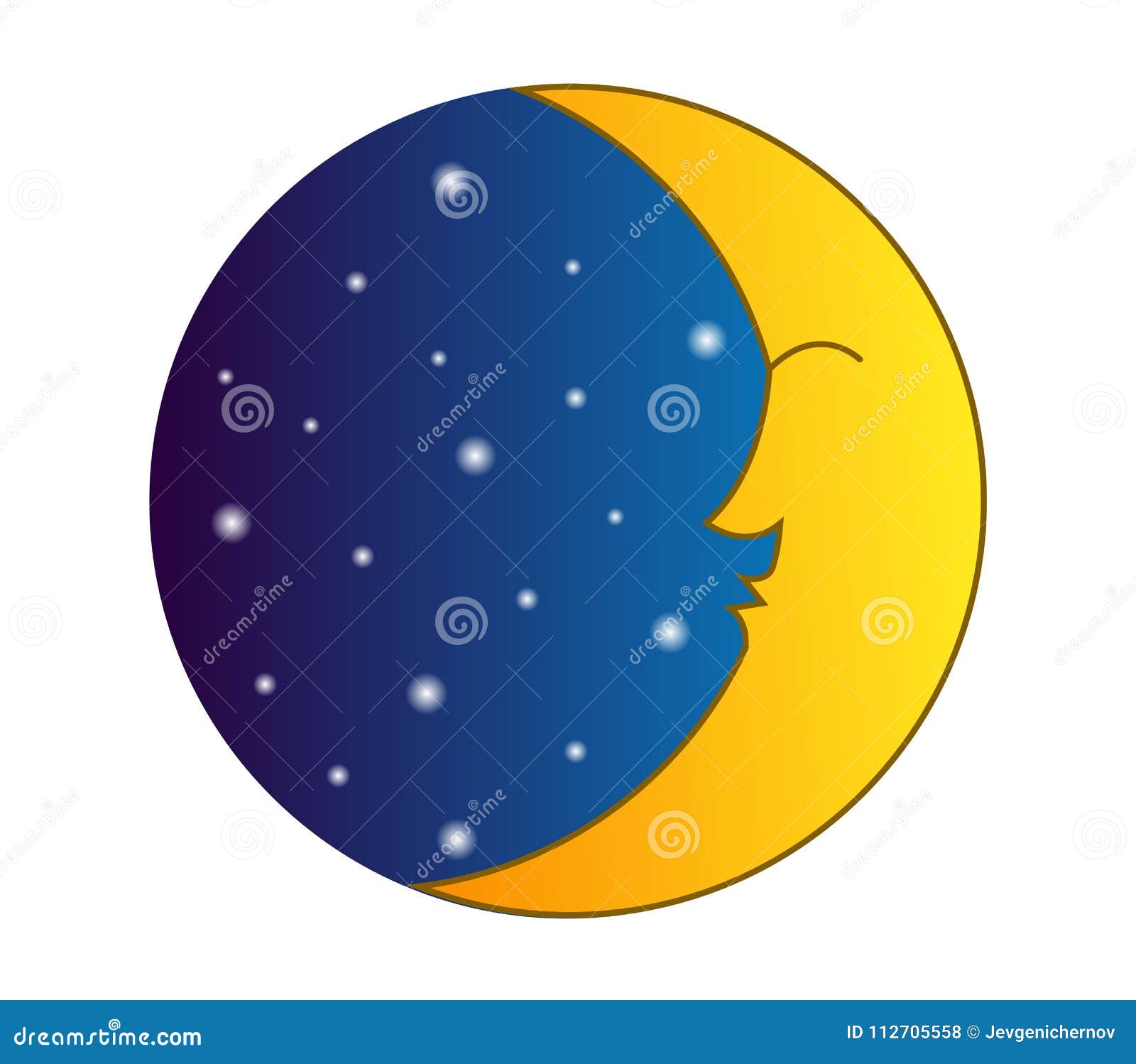 Crescent Moon Folklore Character Stock Vector - Illustration of ...