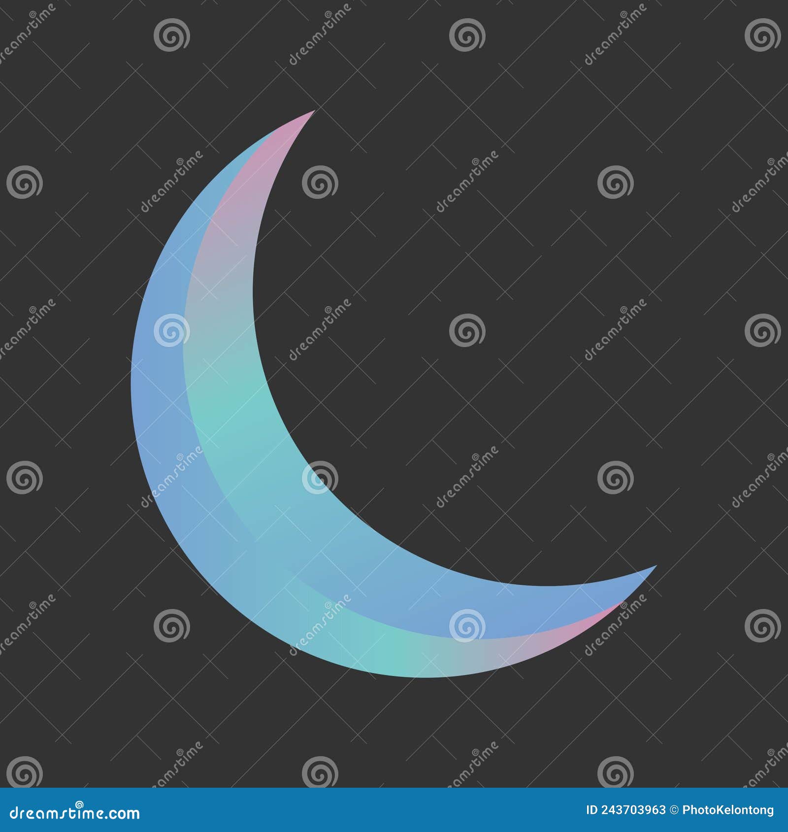 Crescent Moon Gradient Illustration Stock Vector - Illustration of ...