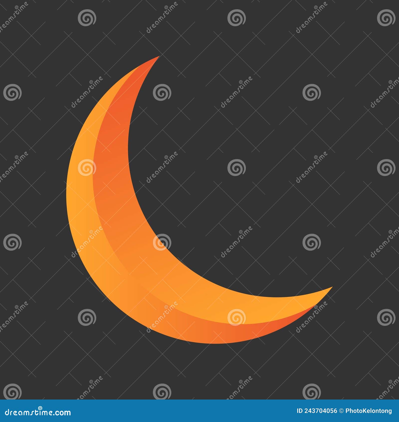 Crescent Moon Gradient Illustration Stock Vector - Illustration of line ...