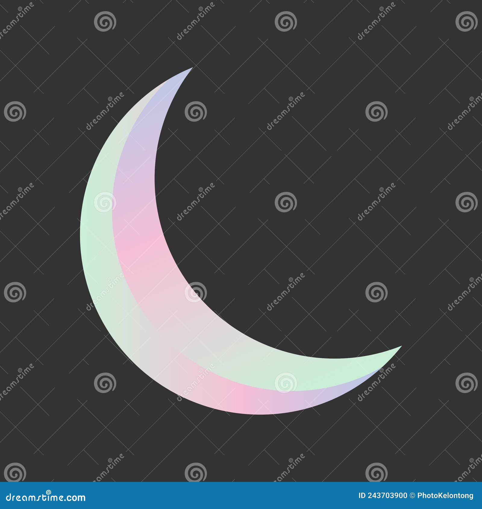 Crescent Moon Gradient Illustration Stock Vector - Illustration of ...
