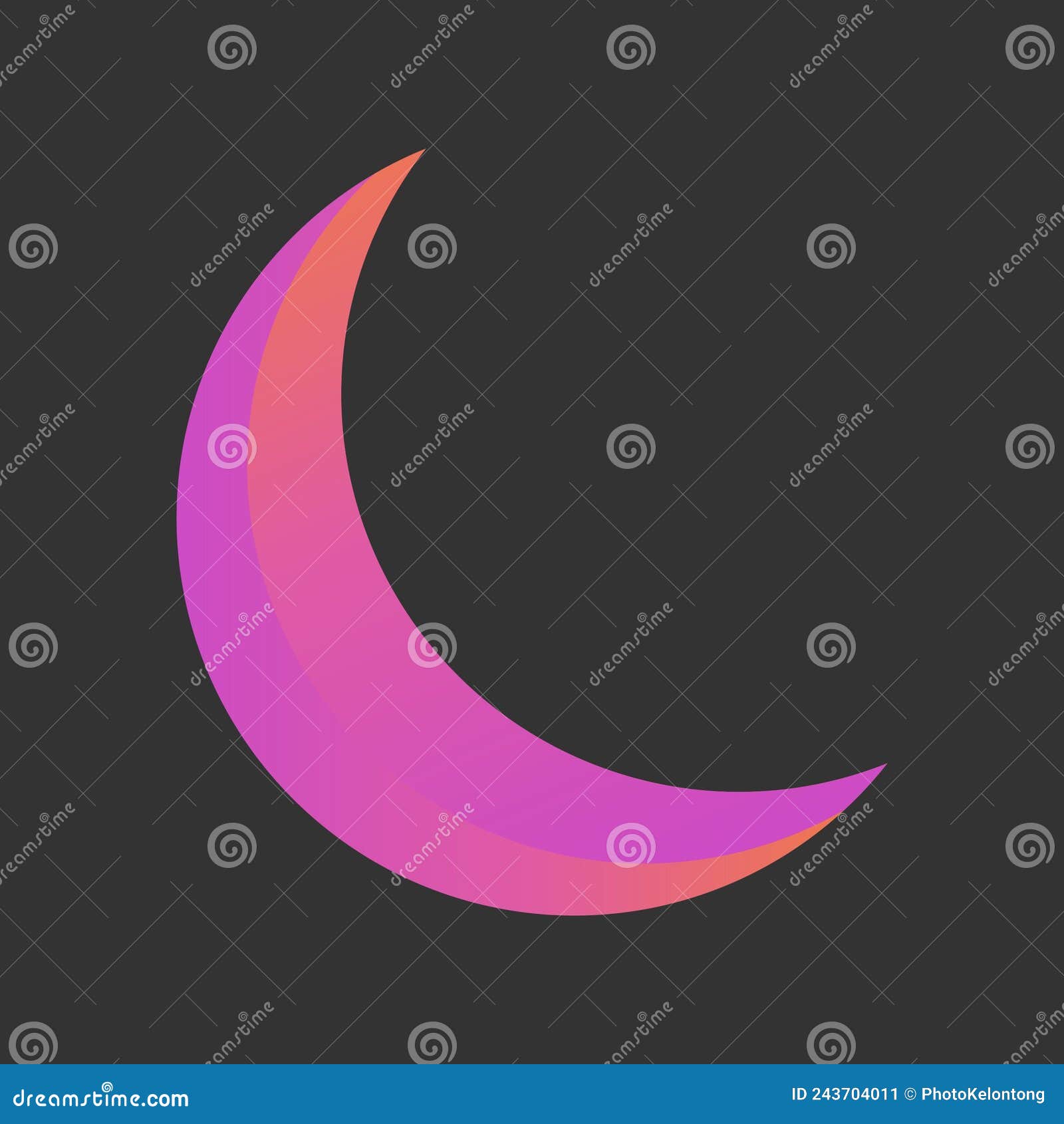 Crescent Moon Gradient Illustration Stock Vector - Illustration of ...