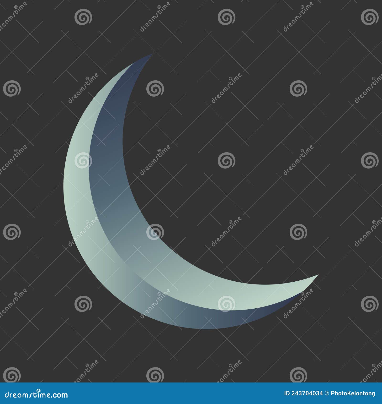 Crescent Moon Gradient Illustration Stock Vector - Illustration of ...