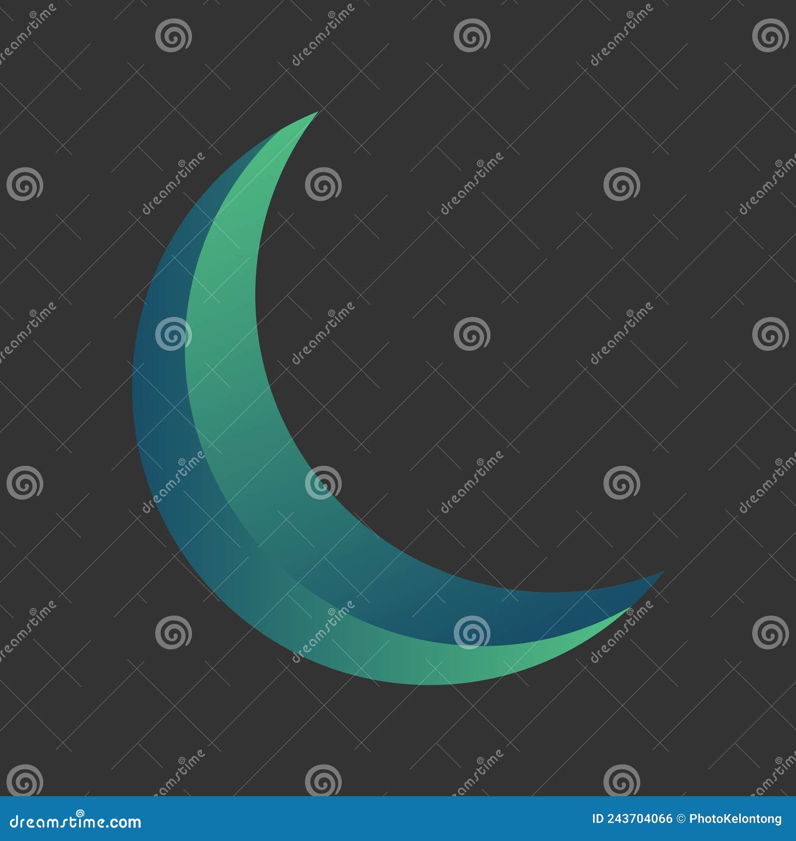 Crescent Moon Gradient Illustration Stock Vector - Illustration of ...