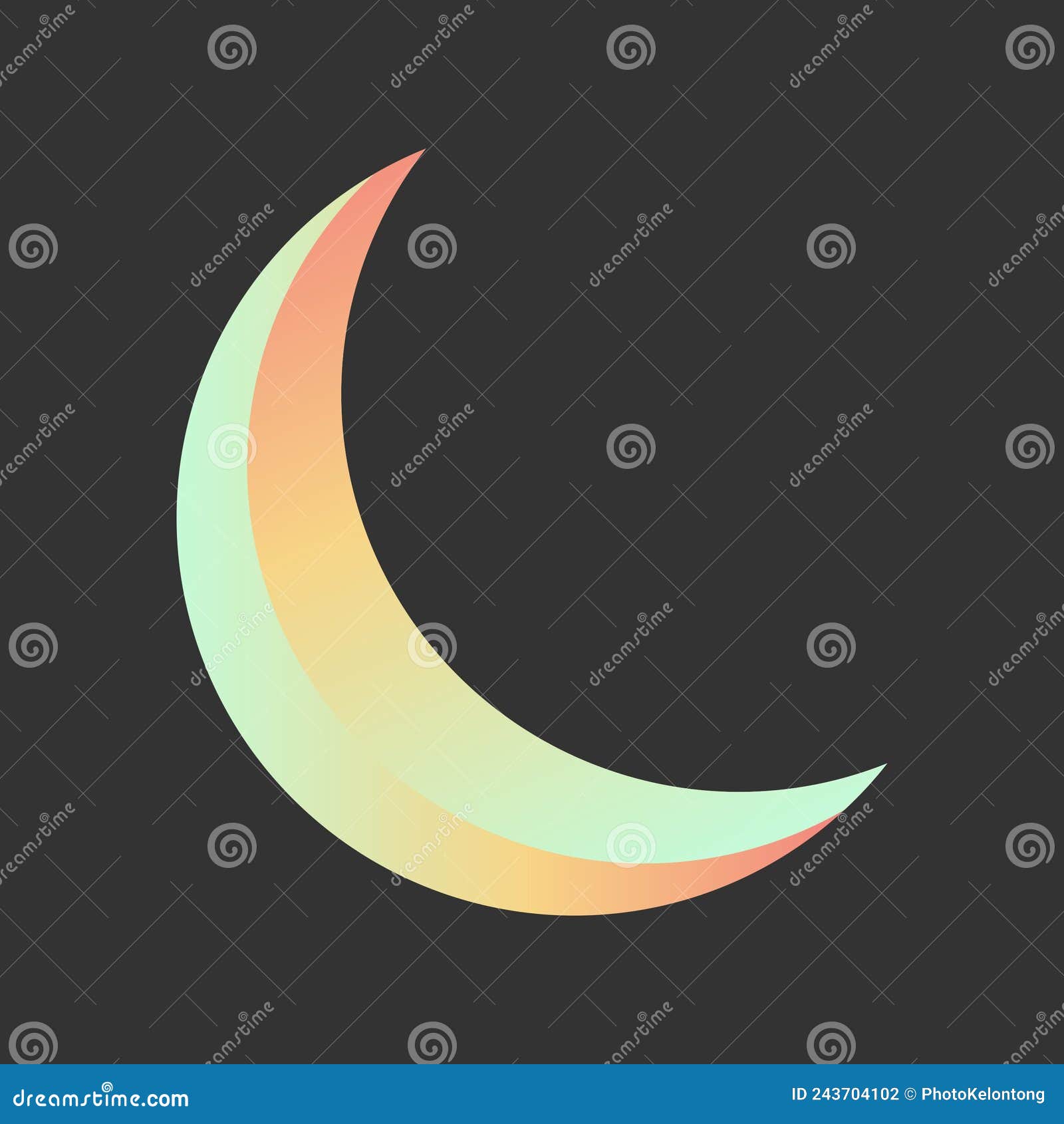 Crescent Moon Gradient Illustration Stock Vector - Illustration of ...