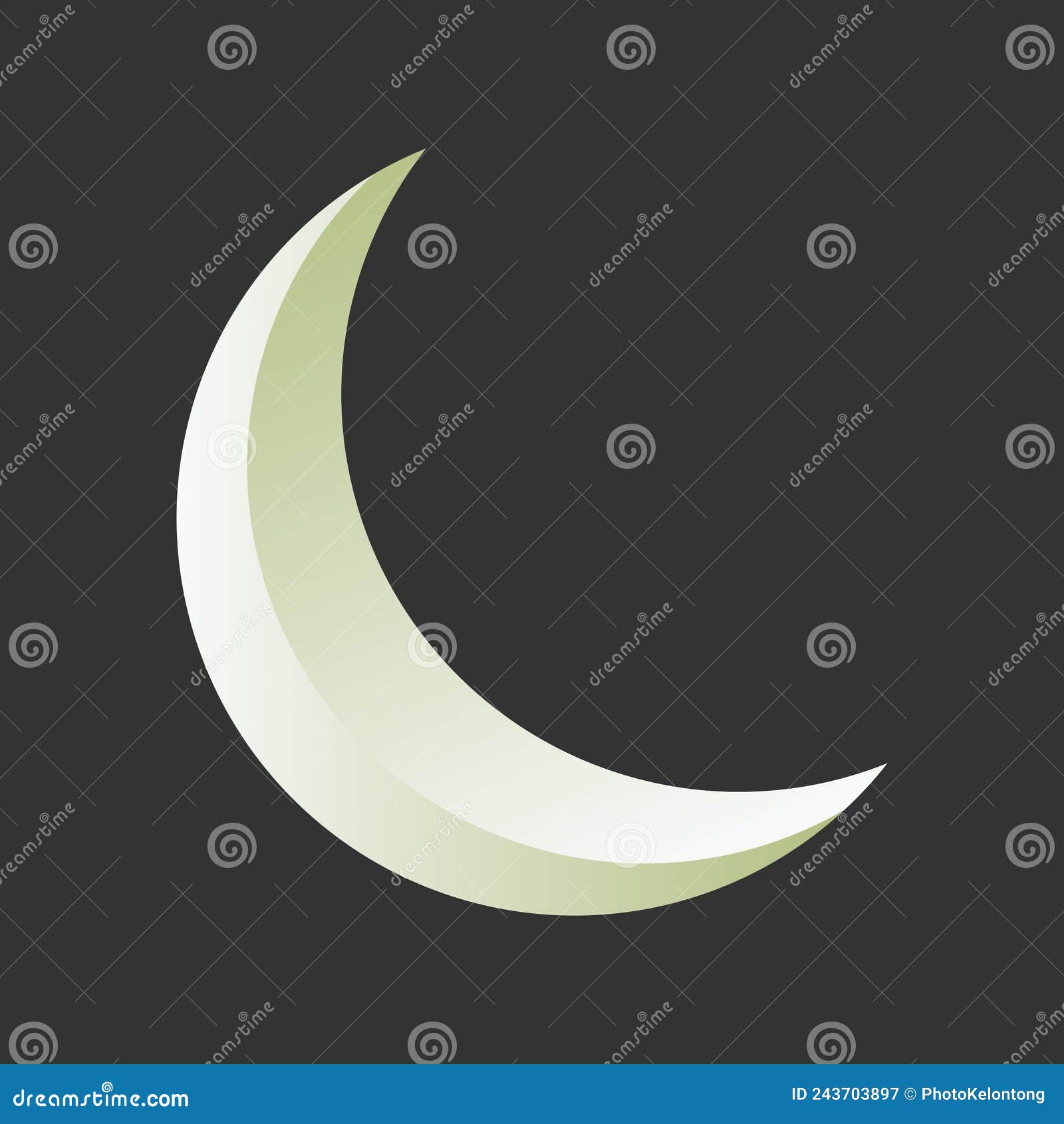 Crescent Moon Gradient Illustration Stock Vector - Illustration of ...