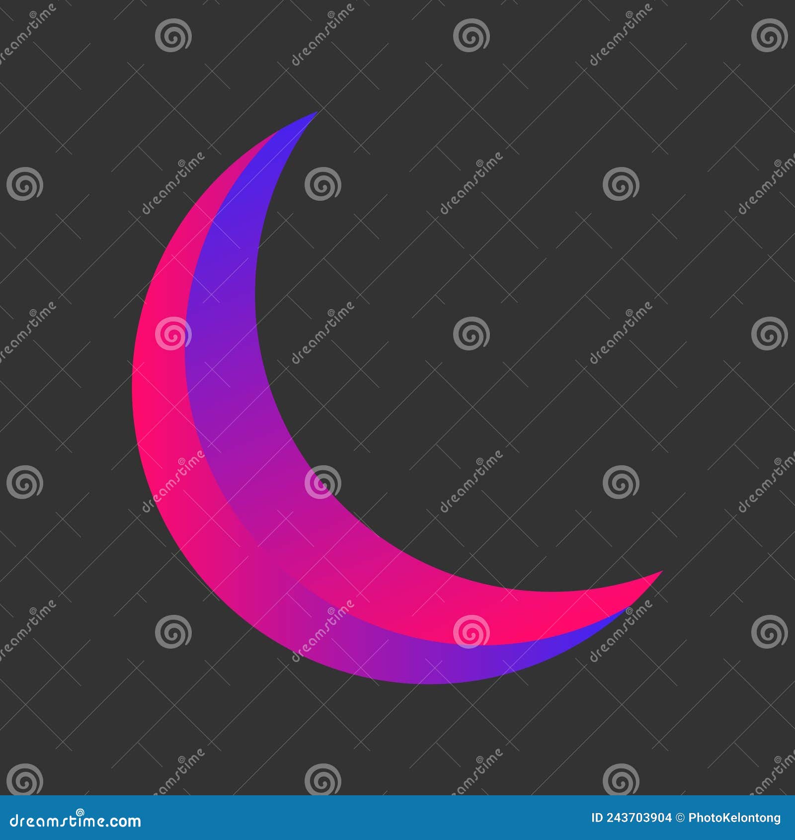 Crescent Moon Gradient Illustration Stock Vector - Illustration of ...
