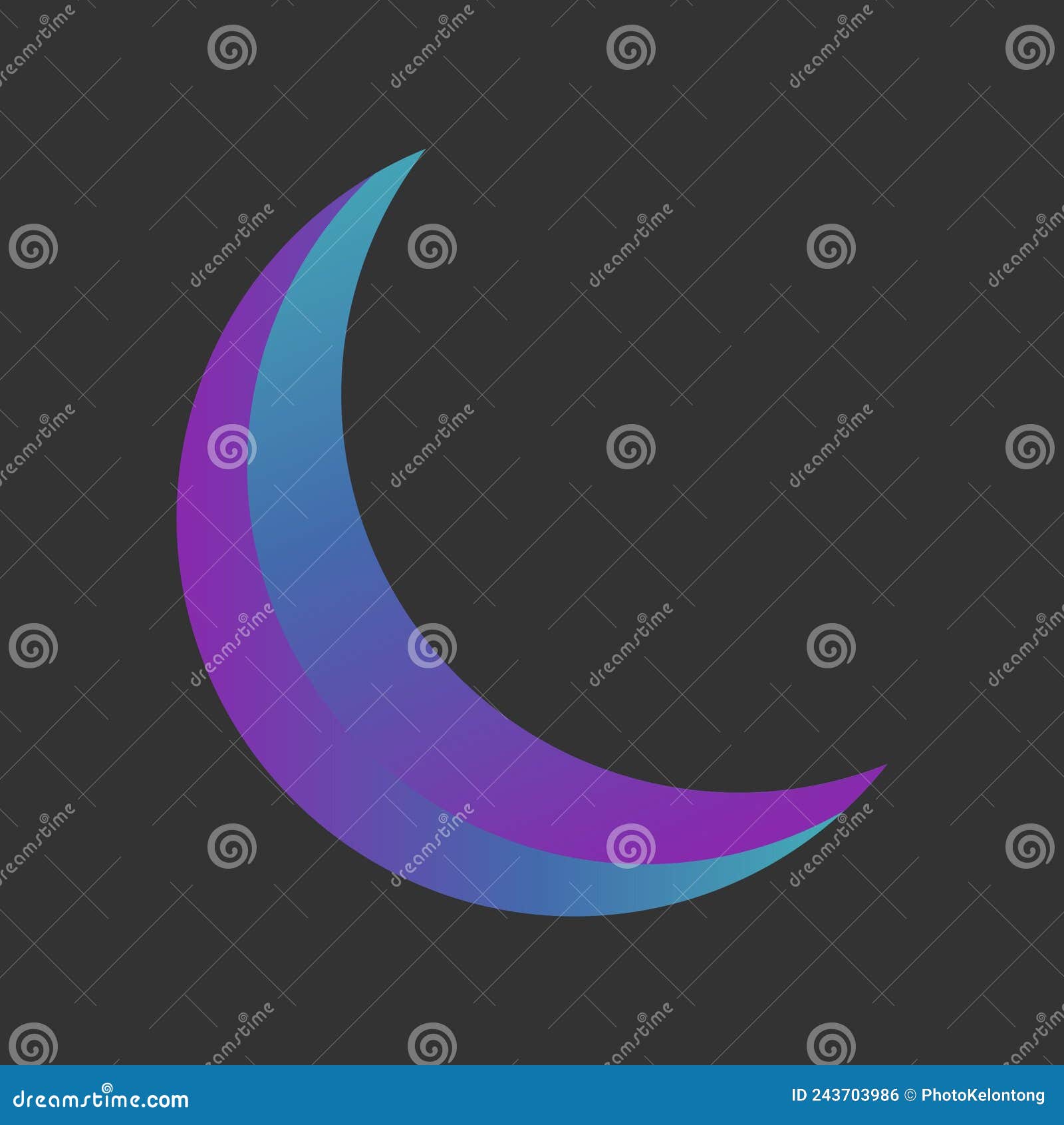 Crescent Moon Gradient Illustration Stock Vector - Illustration of text ...