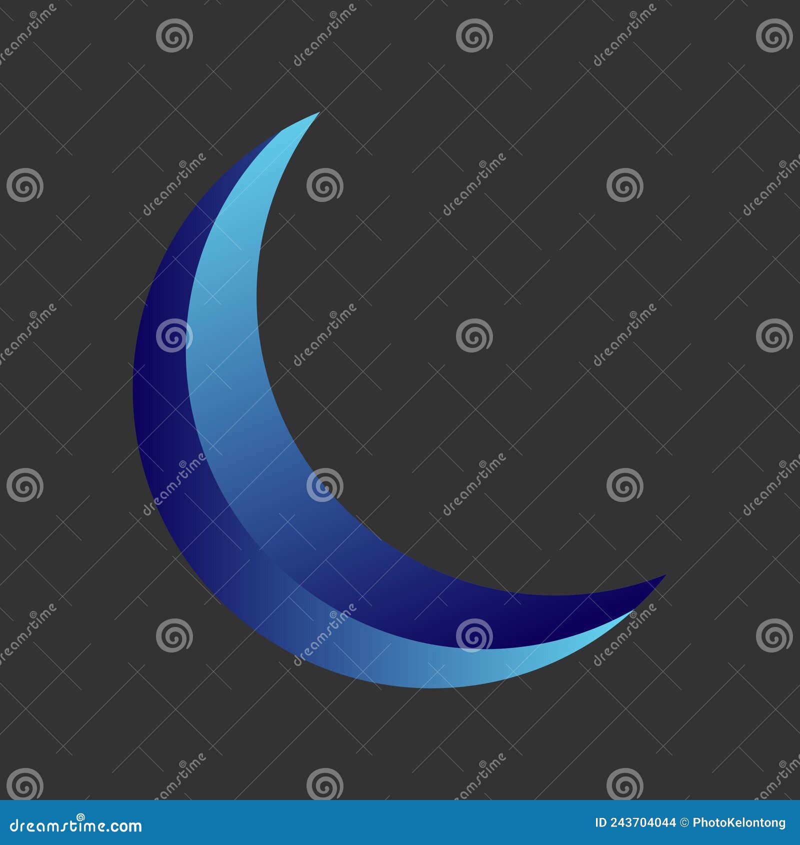 Crescent Moon Gradient Illustration Stock Vector - Illustration of ...