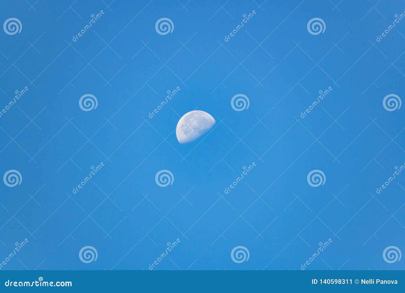 Crescent Moon or Half Moon on Blue Sky Stock Image - Image of heaven ...