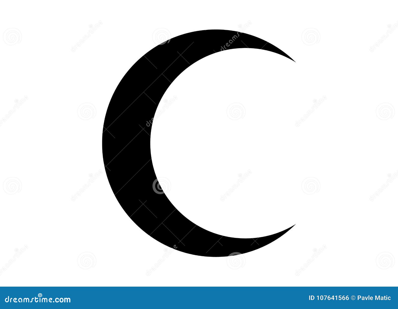 Crescent moon icon stock vector. Illustration of space - 107641566