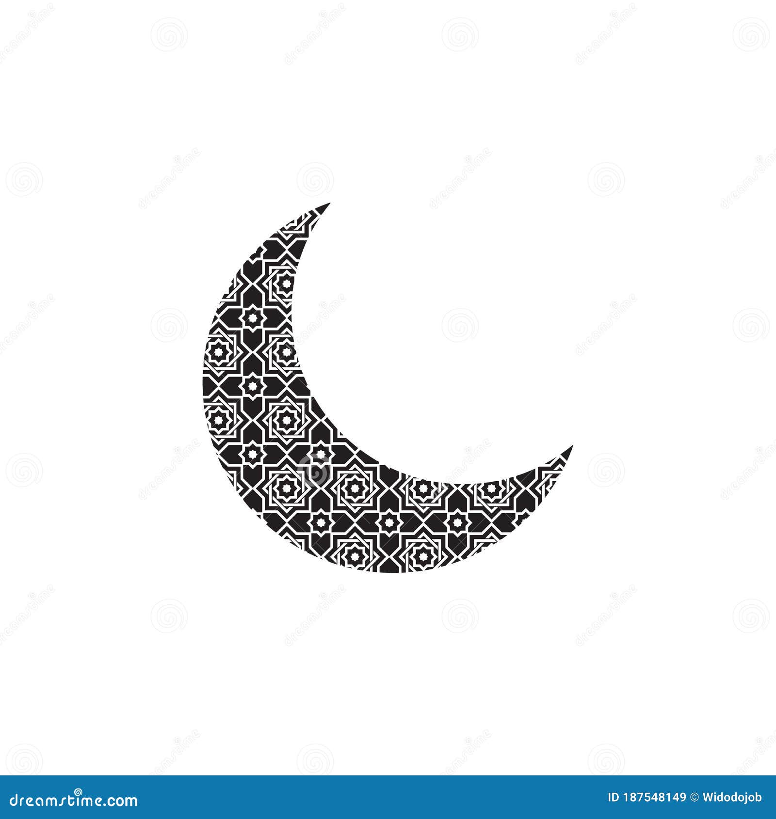 Crescent Moon with Islamic Pattern Stock Vector - Illustration of month ...
