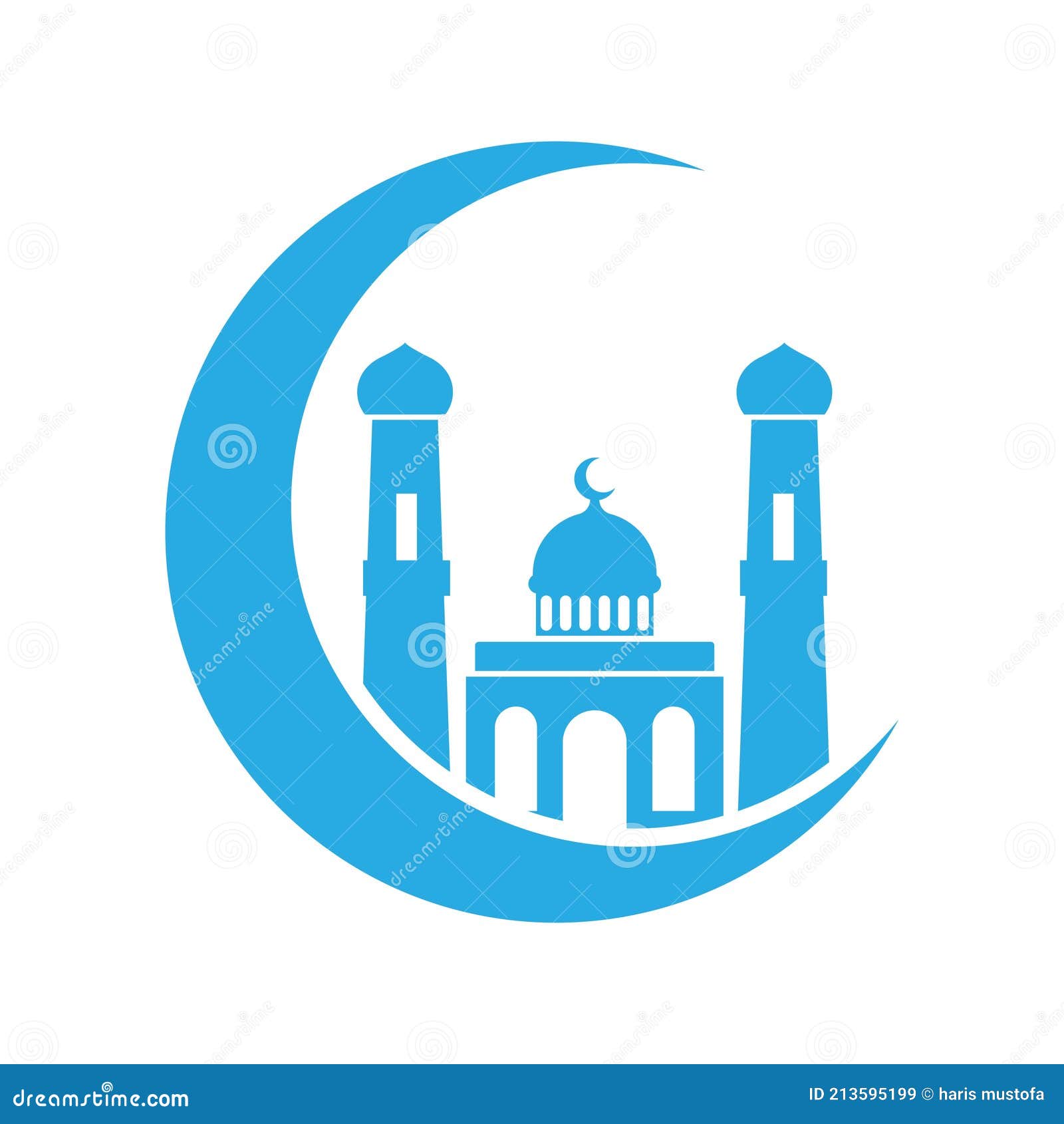 Crescent Moon Mosque Islam Icon Design Template Vector Stock Vector ...