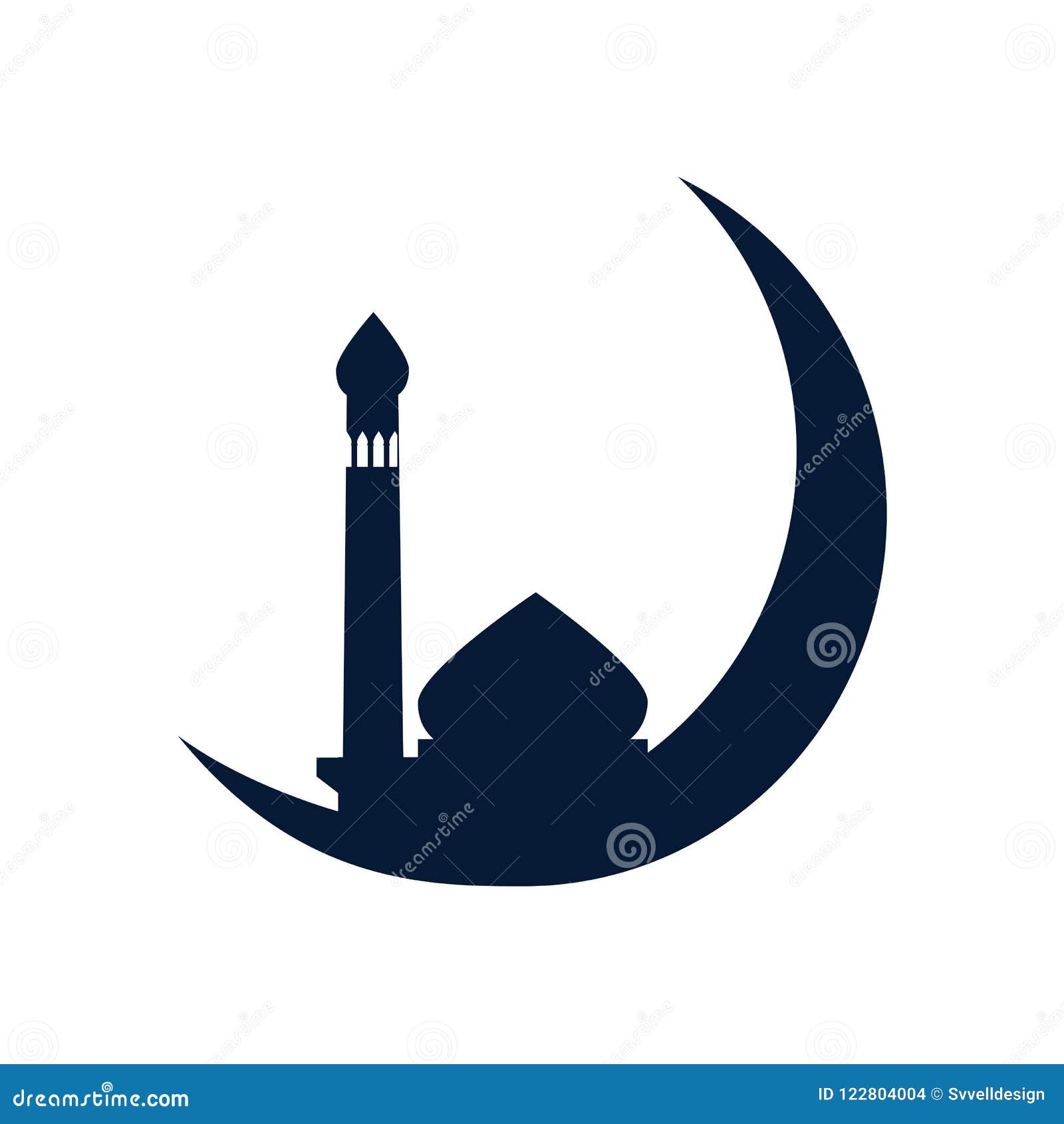 Crescent Moon Mosque Silhouette Illustration Graphic Design Stock ... Crescent Moon Mosque Silhouette Illustration Graphic Design Stock ...