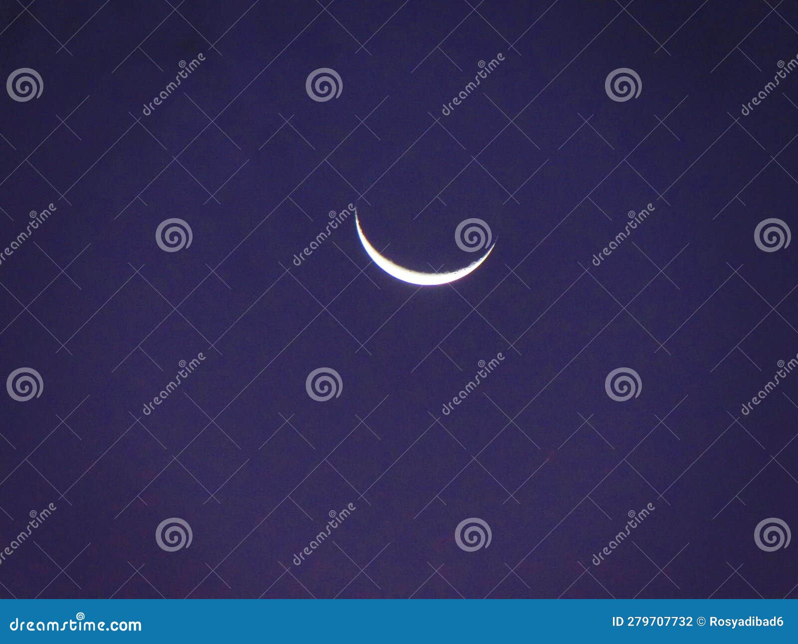 Crescent moon at night stock photo. Image of crescent - 279707732