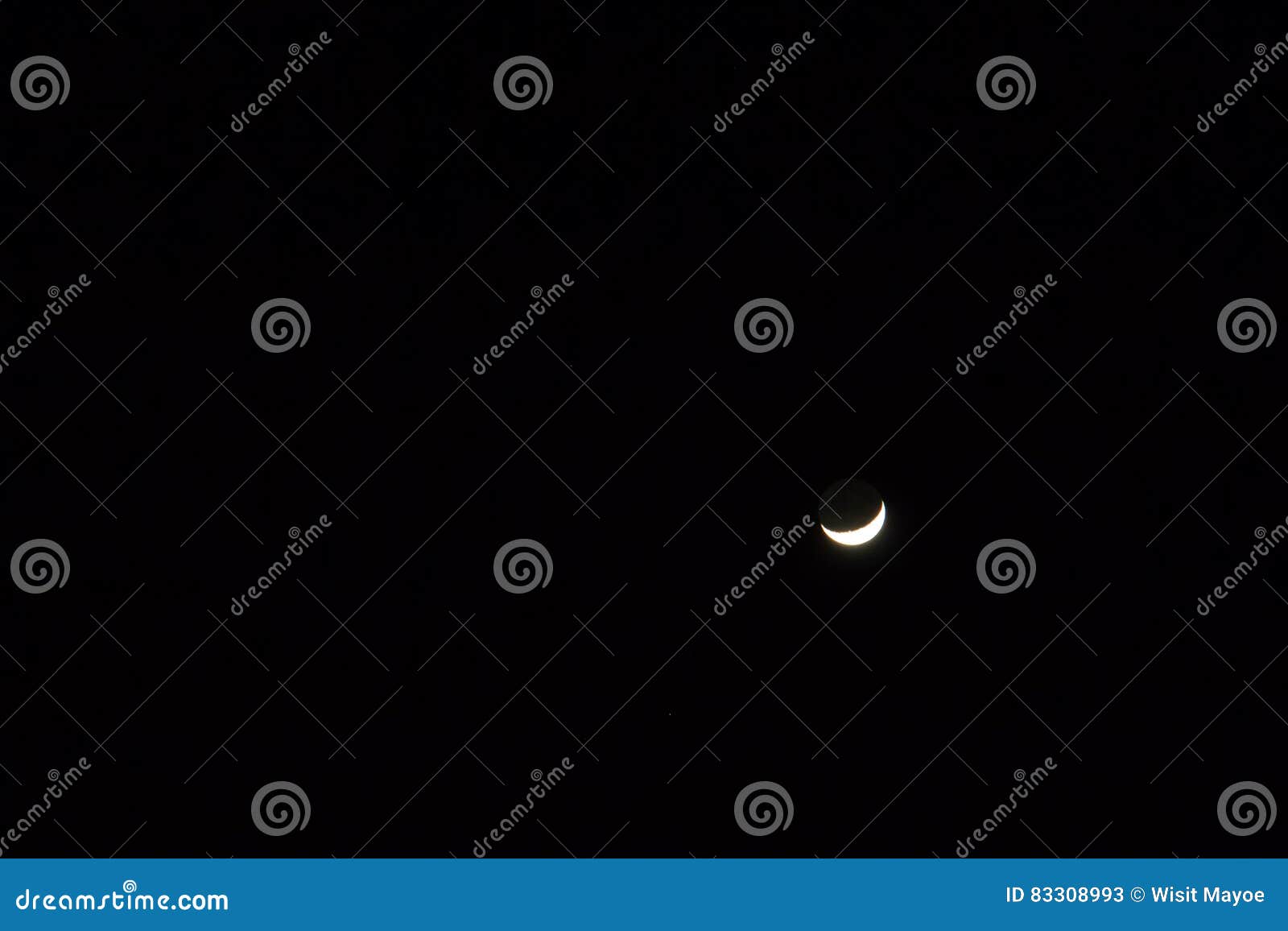Crescent moon at night stock image. Image of universe - 83308993