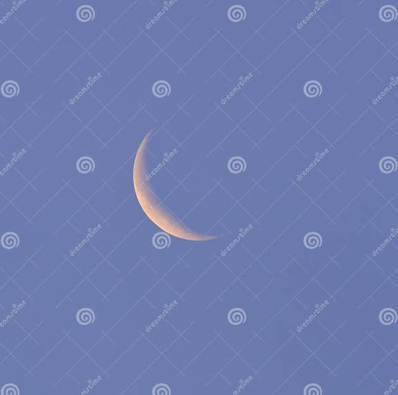 Crescent Moon in the Night Sky Stock Photo - Image of colorful, clouds ...