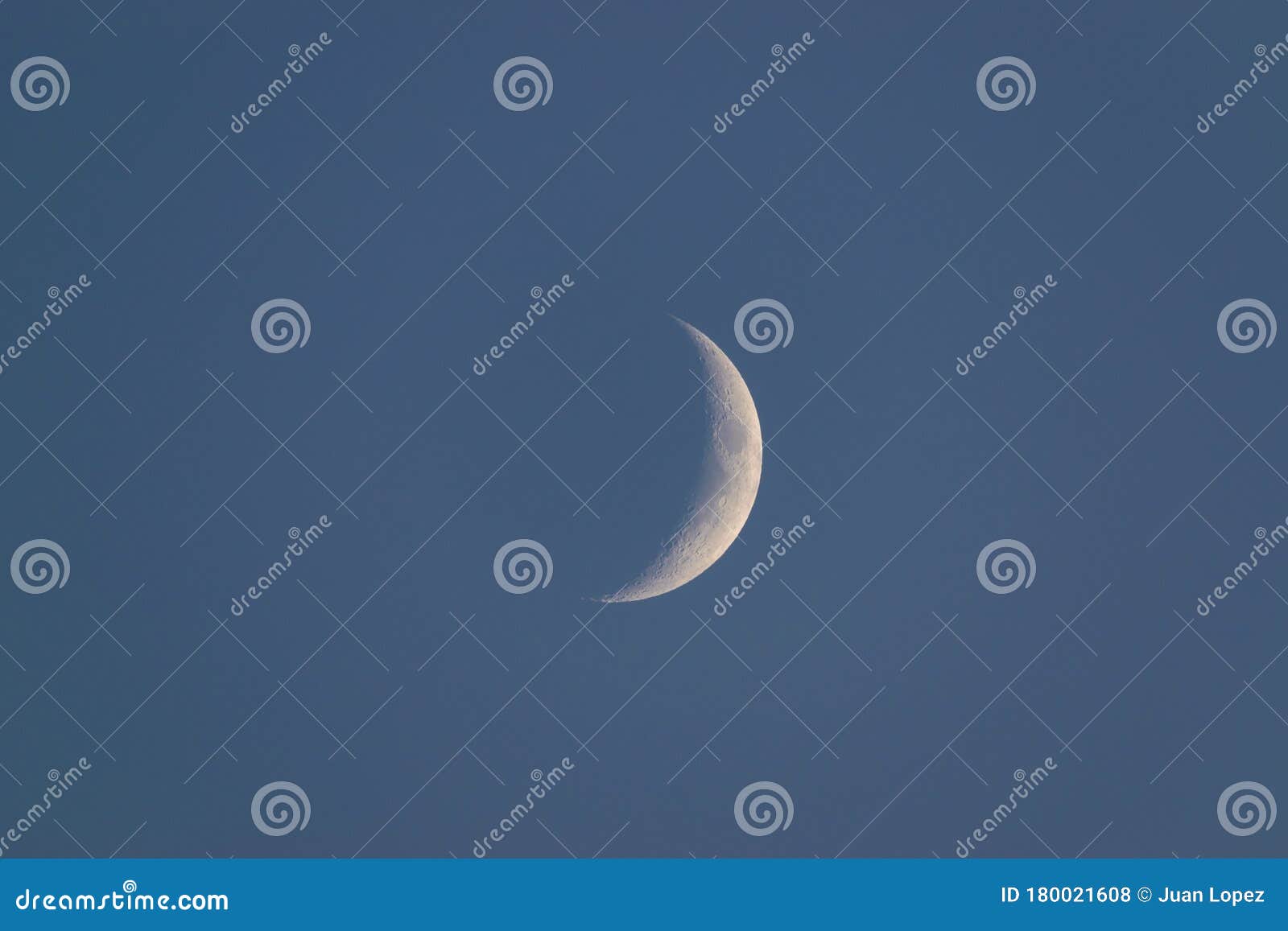 Crescent moon over the sky stock photo. Image of night - 180021608