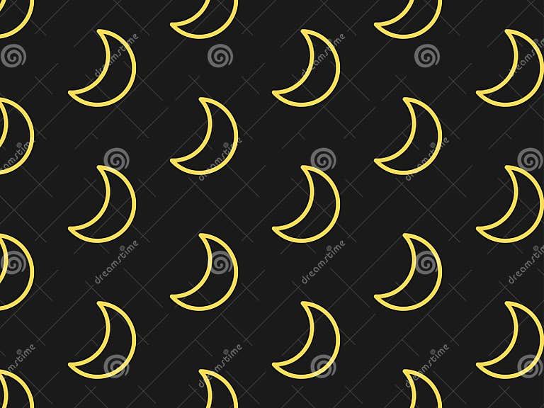 Crescent Moon Pattern. Dark Background Stock Illustration ...