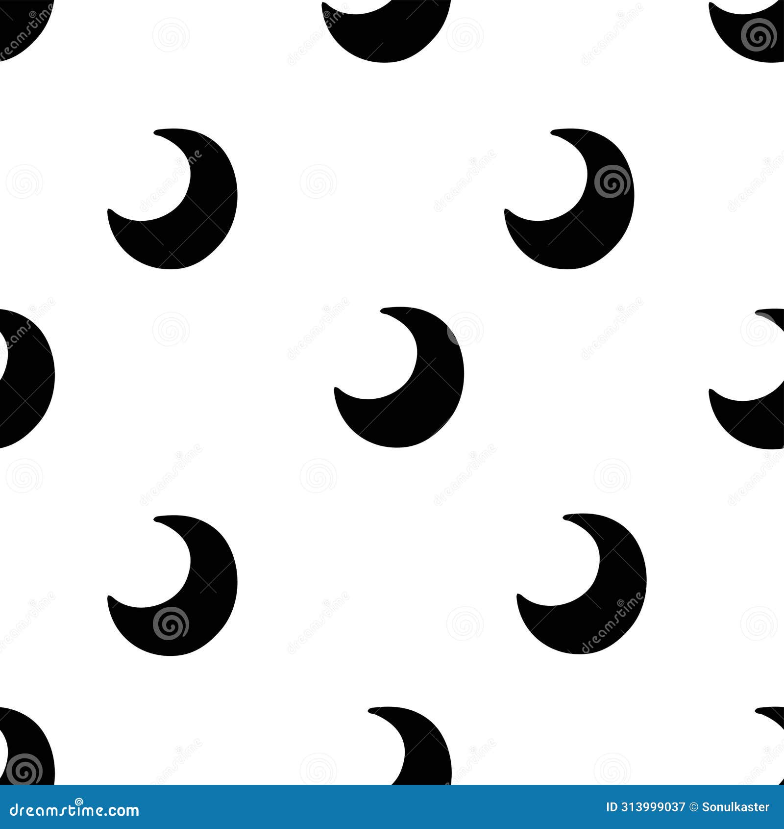 Crescent Moon Phases Vector Pattern Stock Vector - Illustration of ...