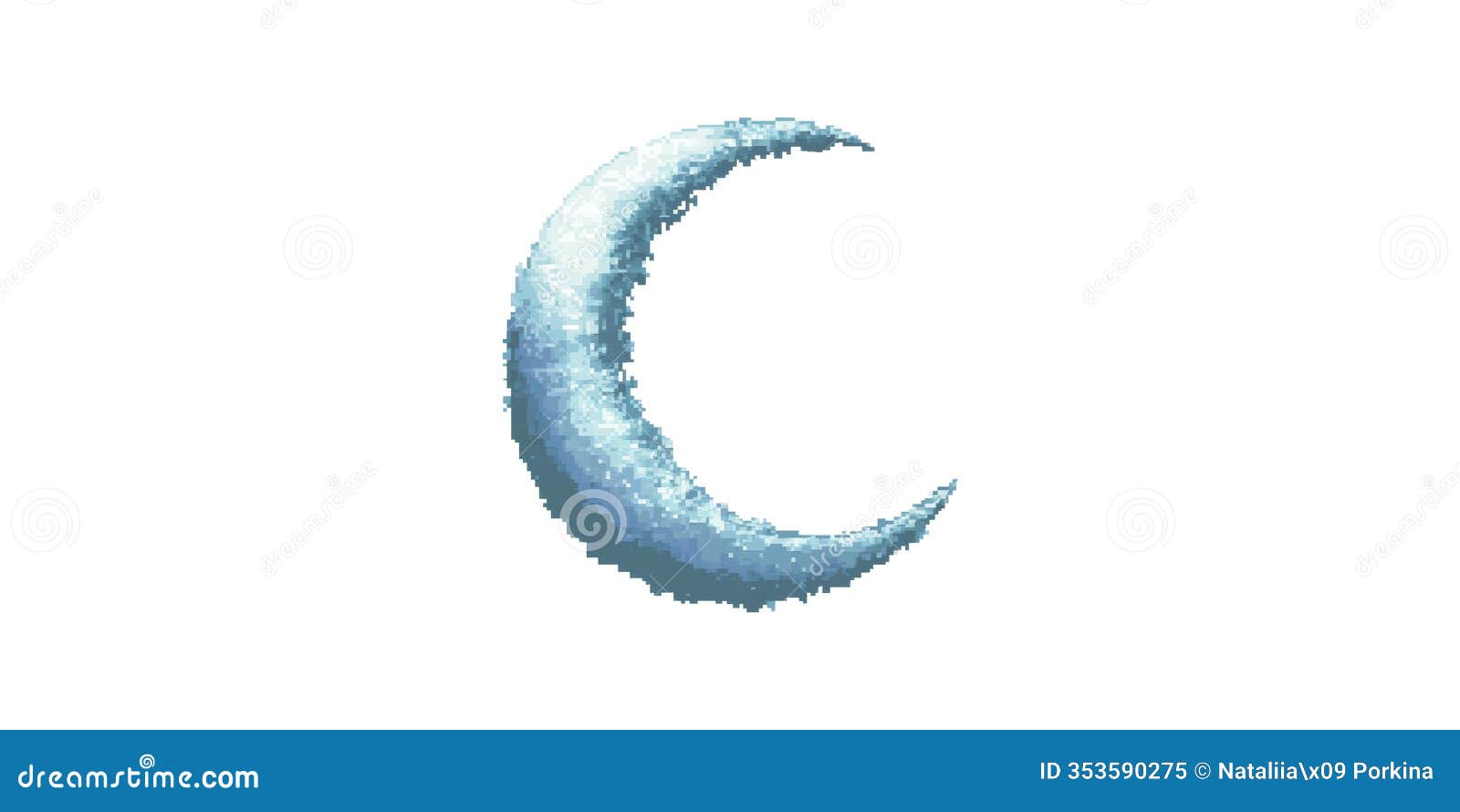 Crescent Moon Pixel Art Isolated on Transparent Background Stock ...