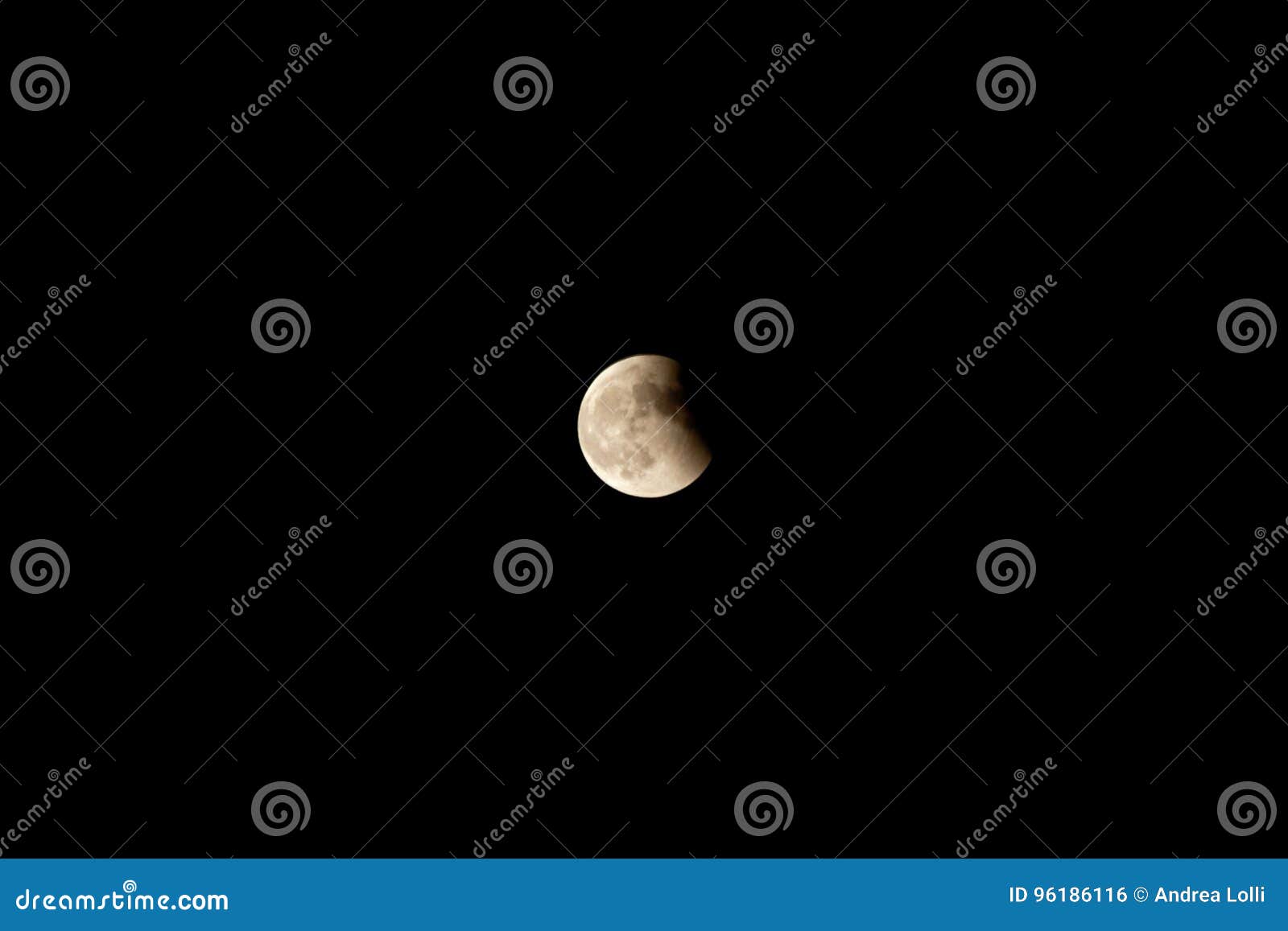 Crescent Moon Portrait during a Summer Hot Night Eclipse from it Stock ...