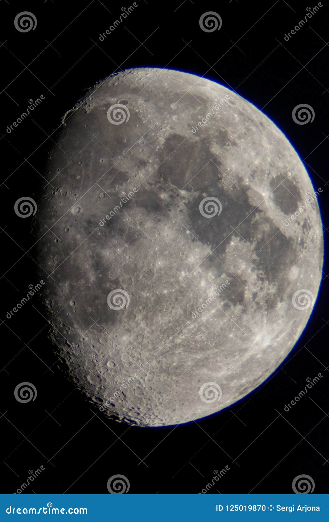 Crescent Moon Seen from a Telescope. Stock Photo - Image of dark, moon ...