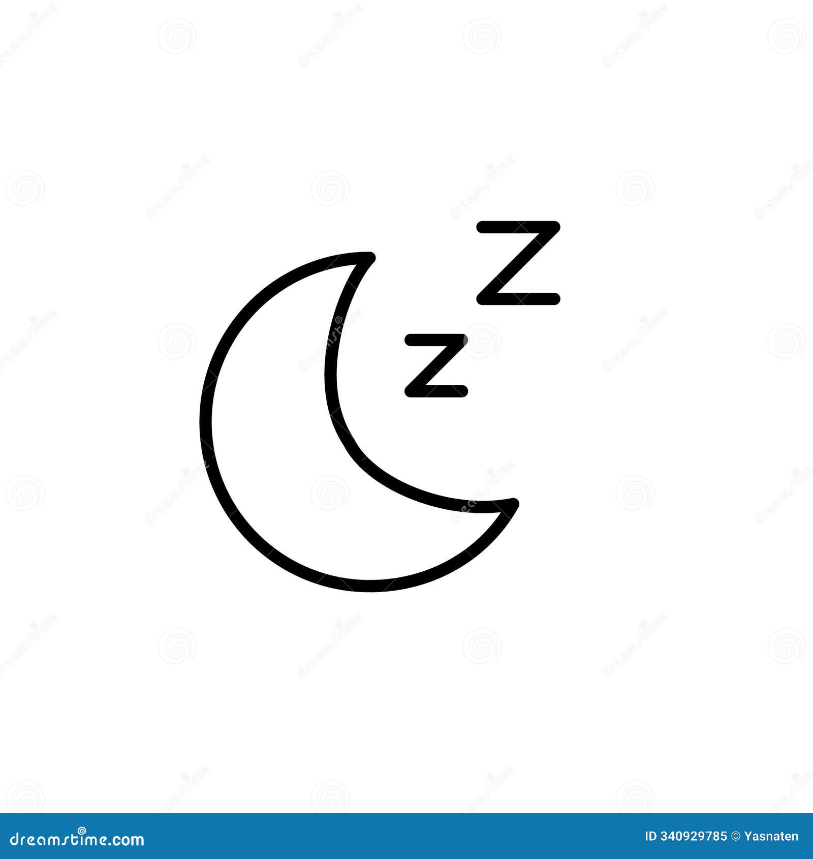 Crescent Moon and Sleeping Symbols. Night Mode. Rest and Relaxation ...